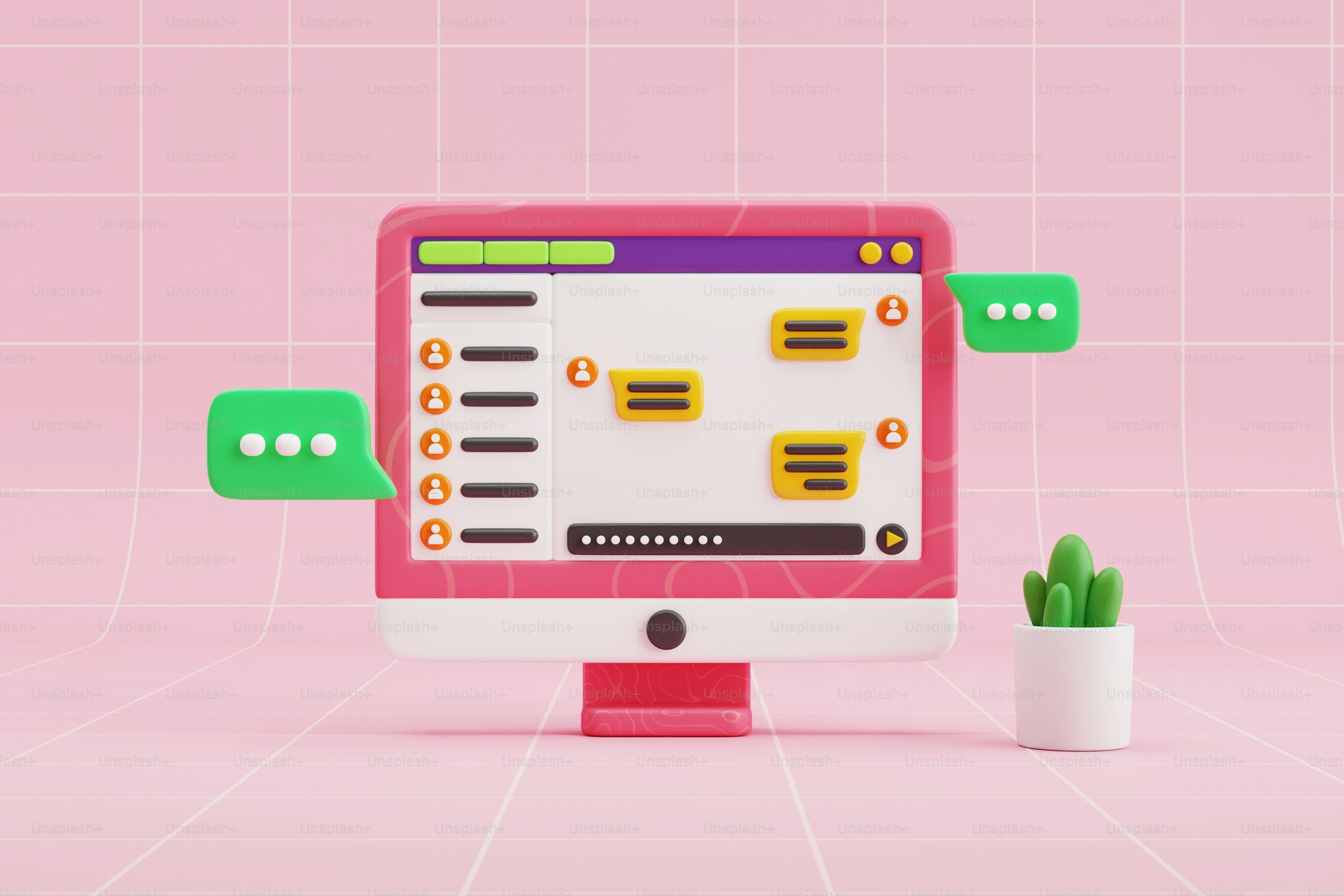 A computer screen with a bunch of notes on it photo – 3d render Image ...