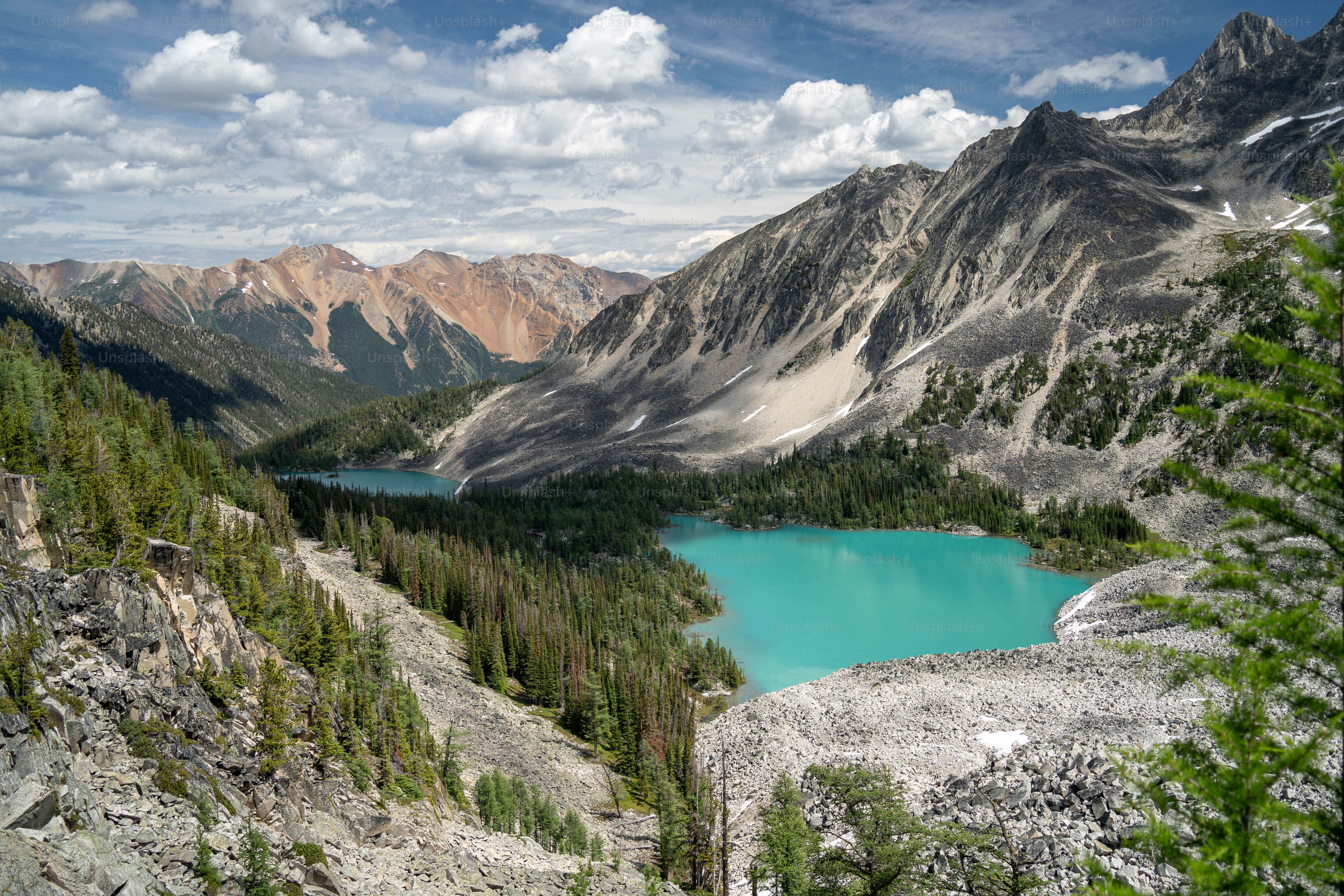 A view of a mountain lake from a high viewpoint photo – Landscape Image ...