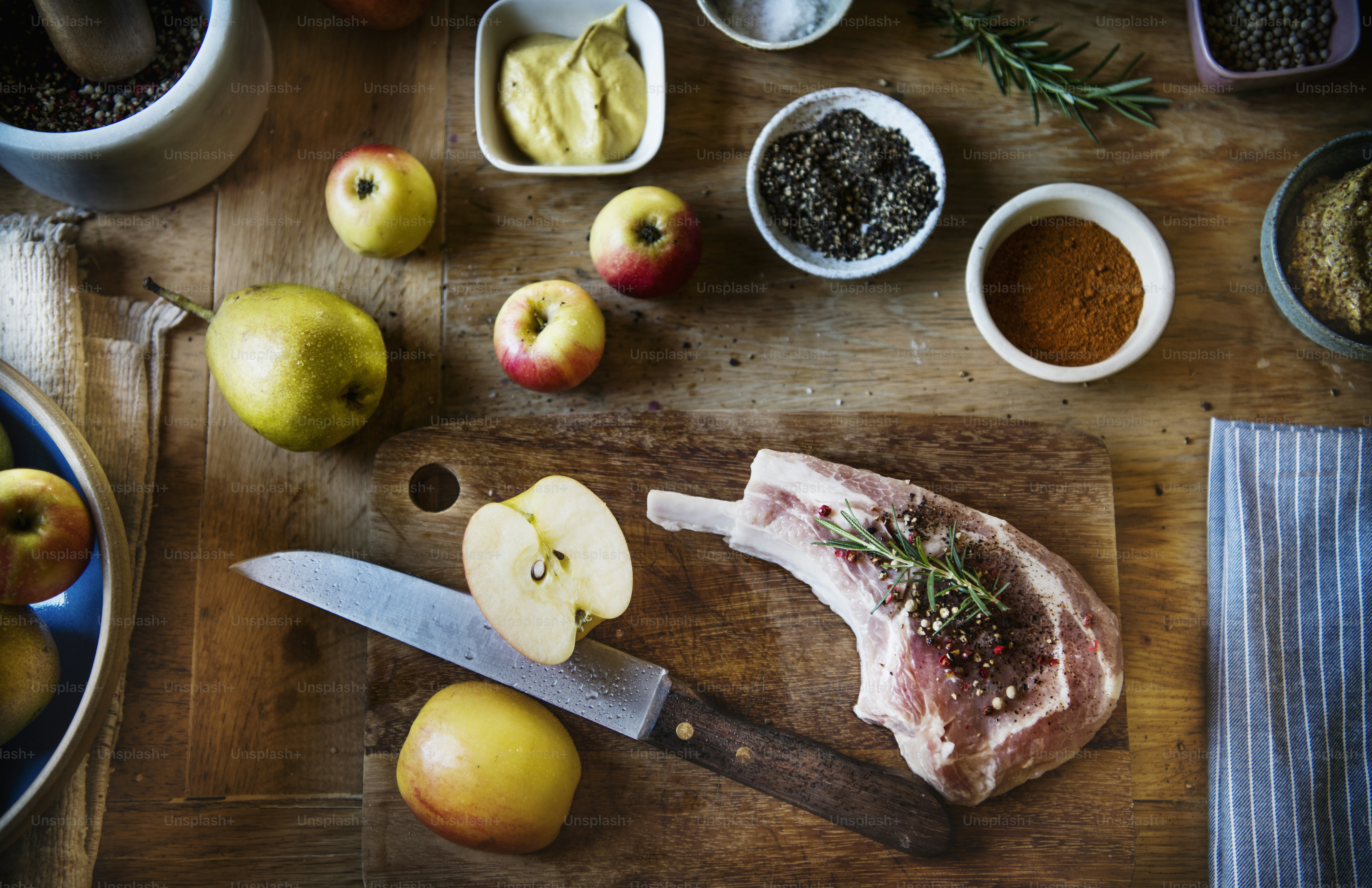 Pork chop with apples food photography recipe idea photo – Food Image ...