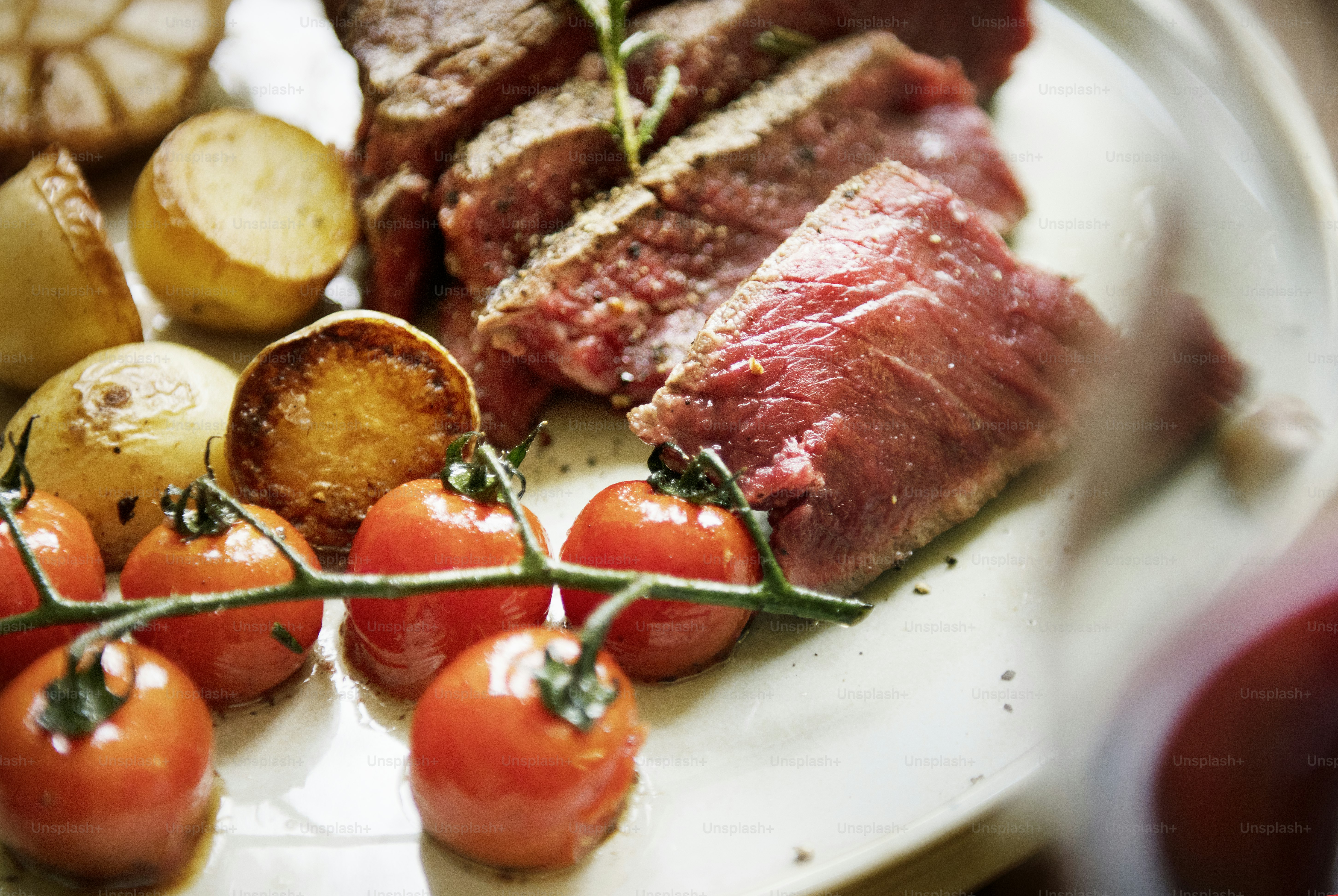 Close up of a cutting a fillet steak food photography recipe idea photo ...