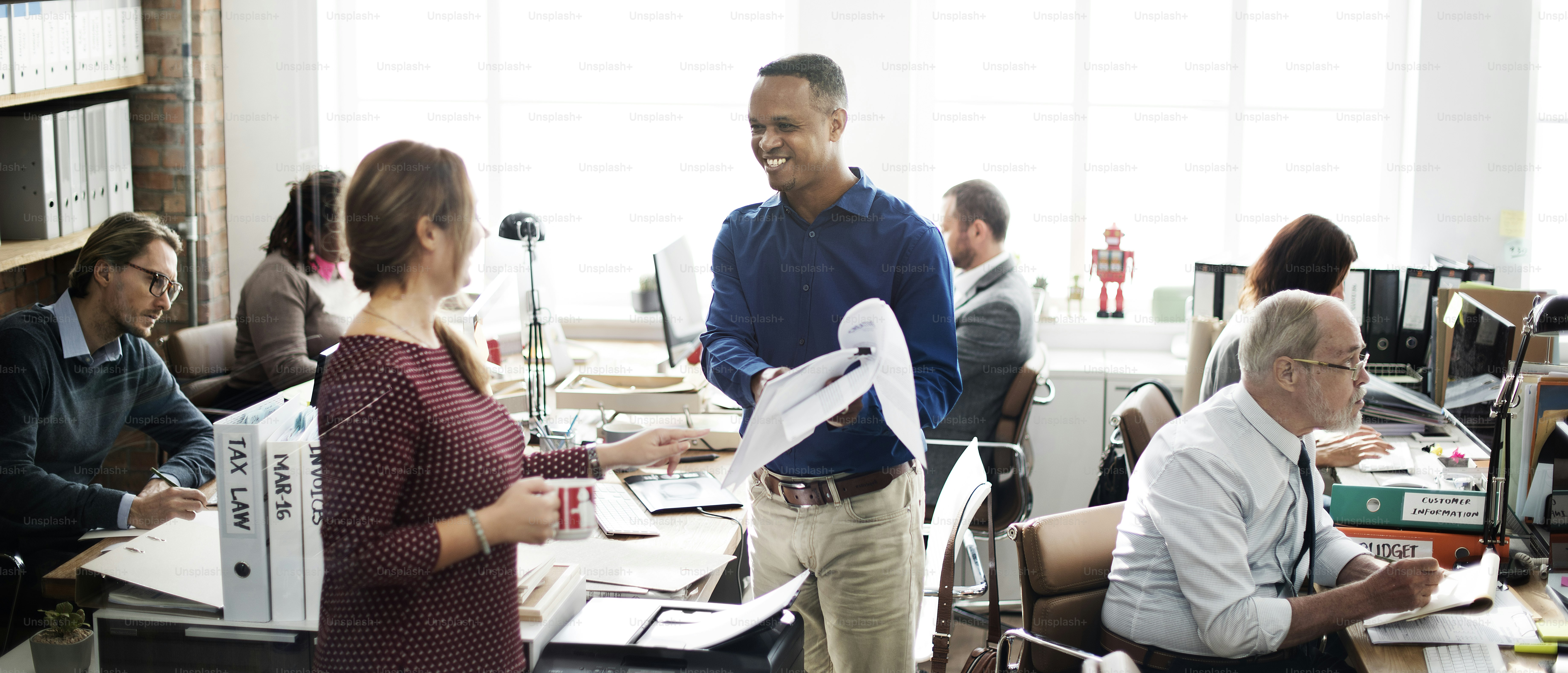 Business People Meeting Discussion Working Office Concept photo ...