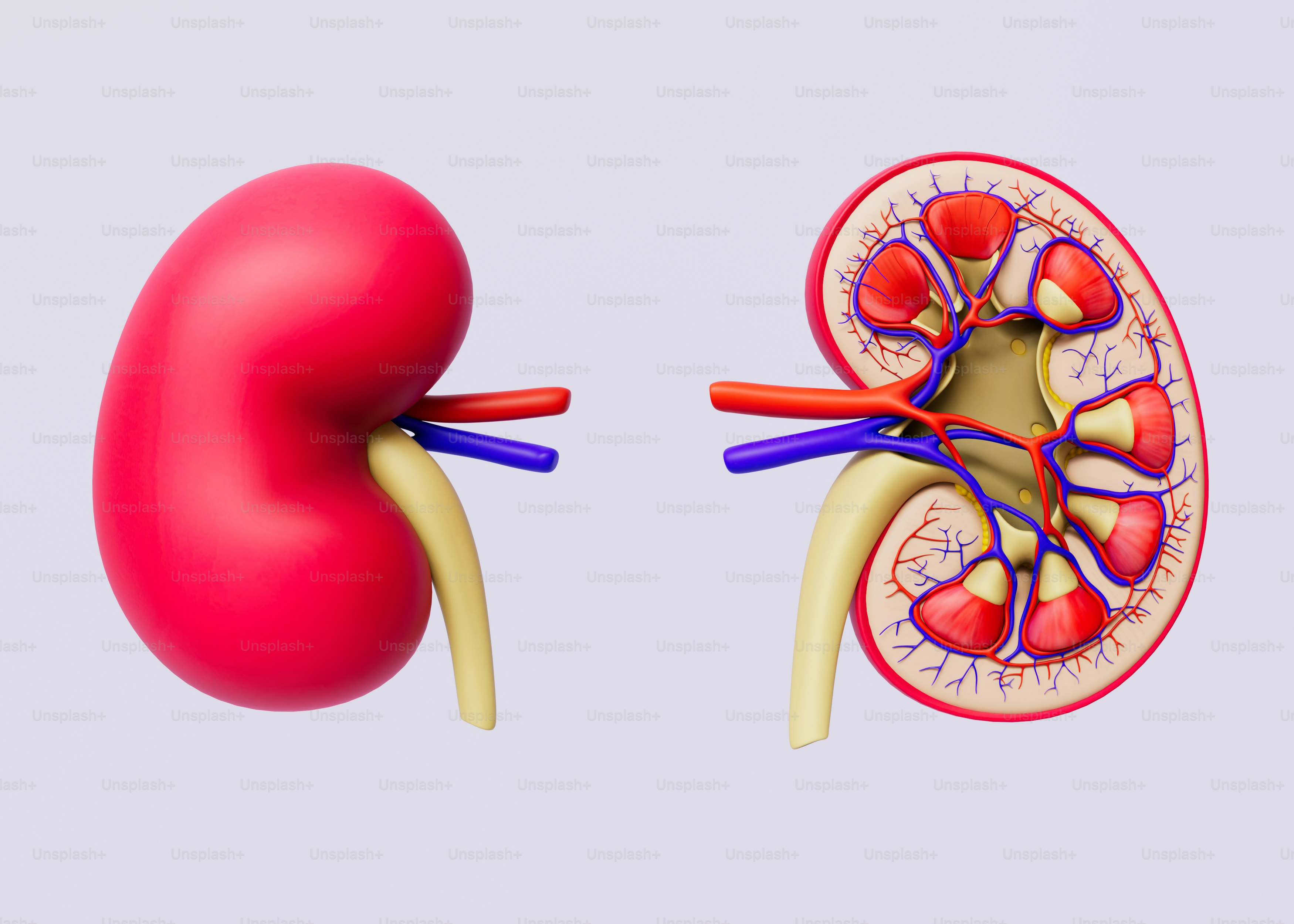 A diagram of a kidney and a normal kidney photo – Human kidney Image on ...