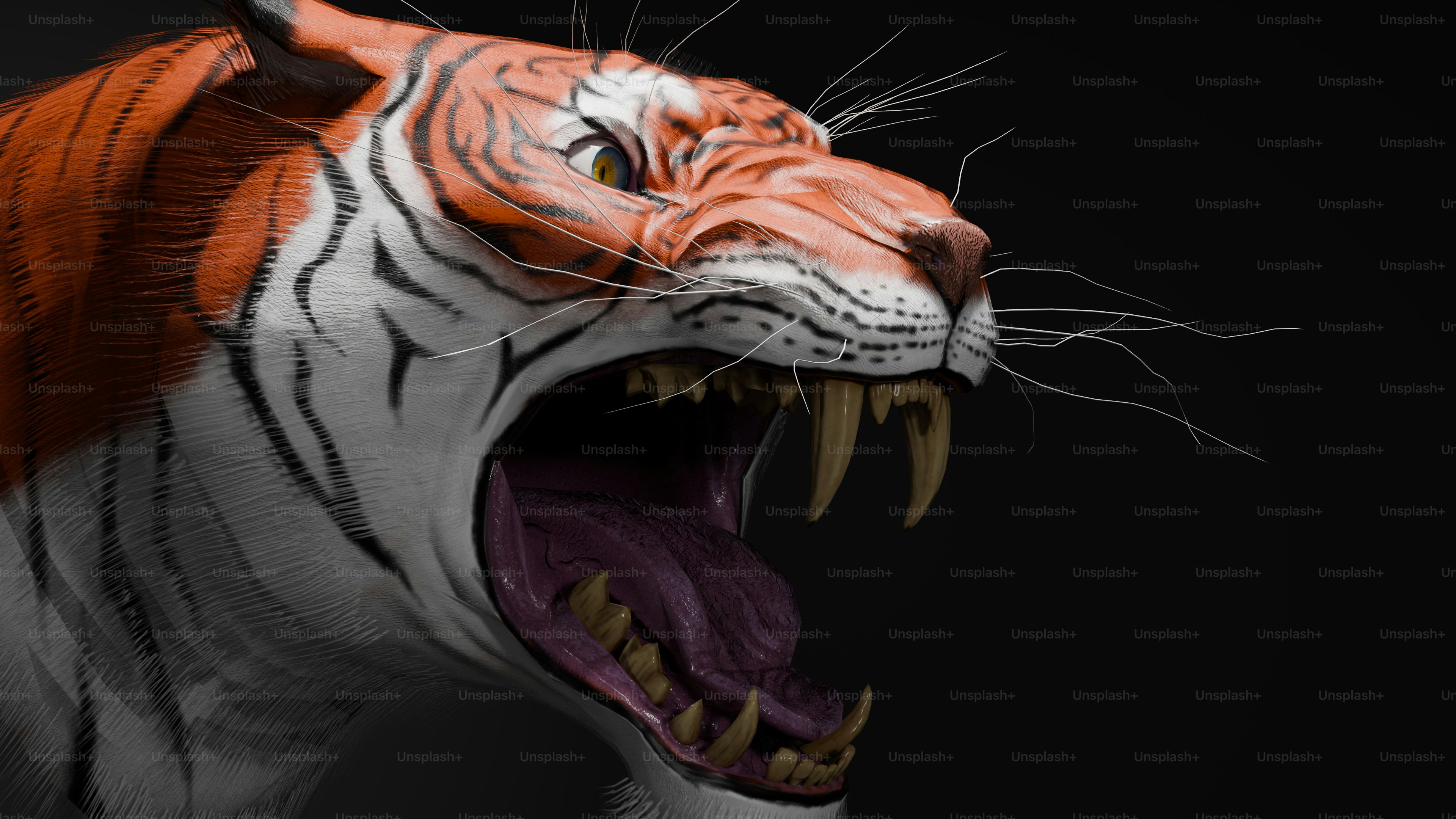 A close up of a tiger with its mouth open photo – Tiger Image on Unsplash