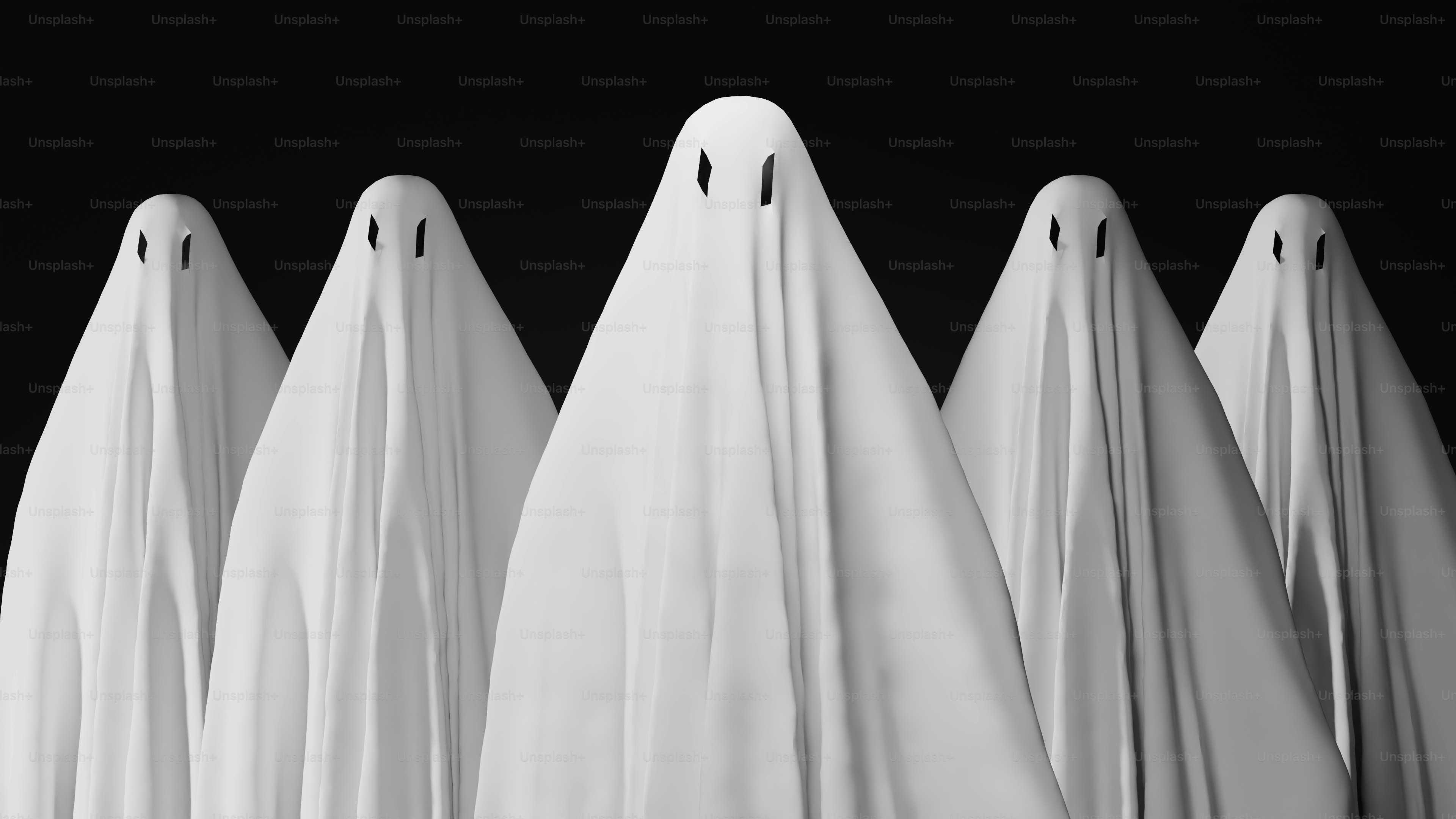A group of ghost like figures standing in a row photo – Ghost Image on ...
