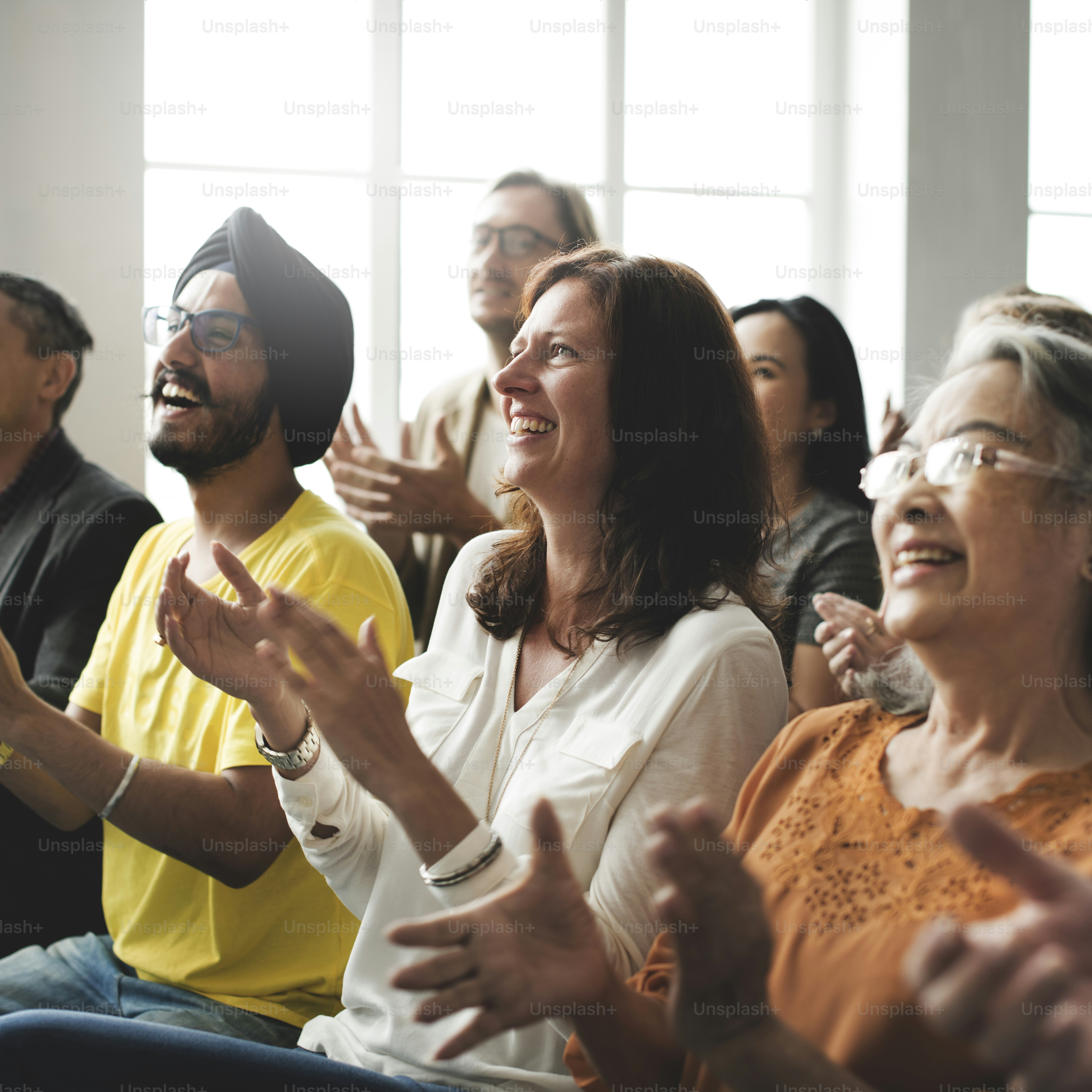 Audience Applaud Clapping Happines Appreciation Training Concept photo ...