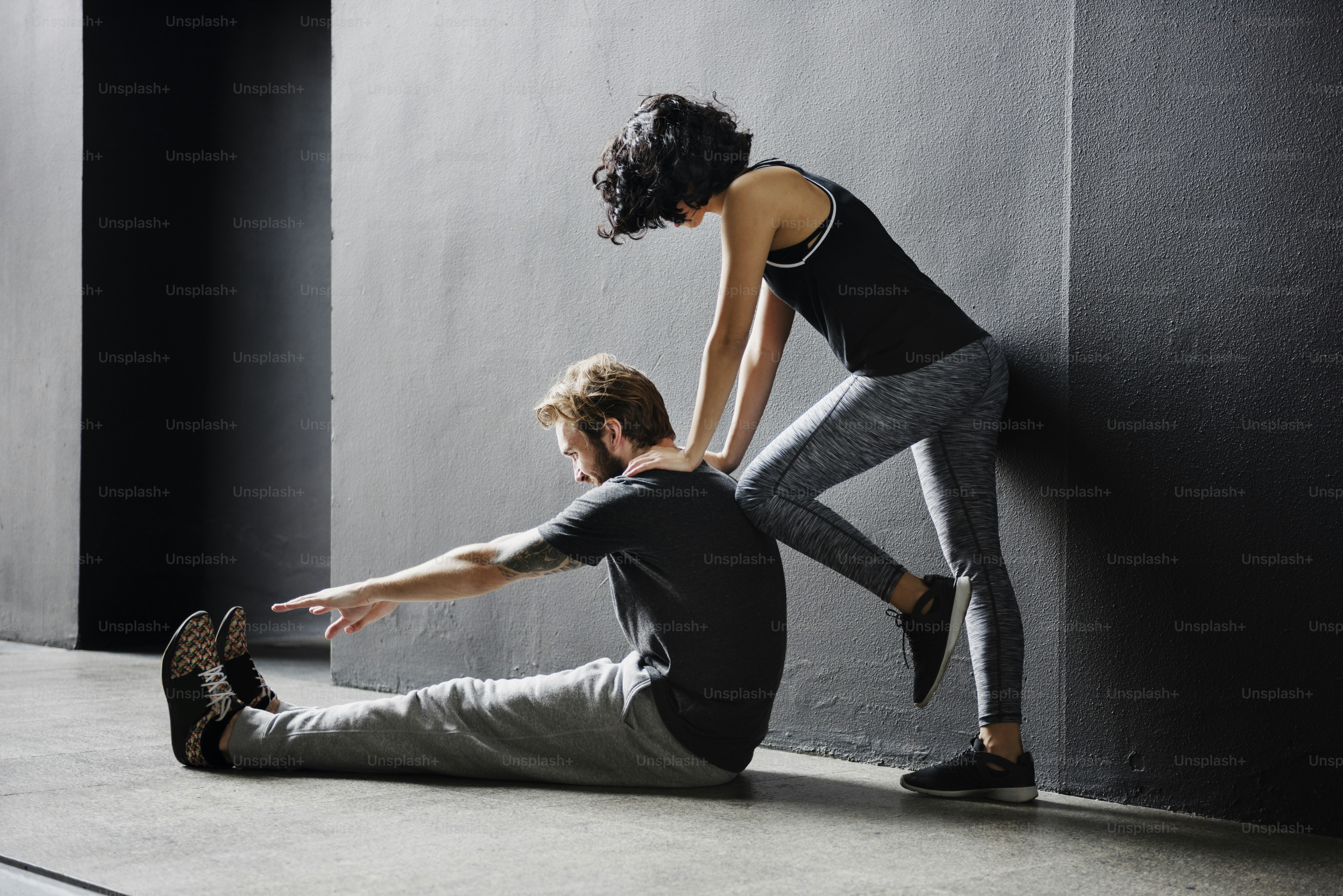 Partner Training Stretching Workout Concept photo – Active lifestyle ...