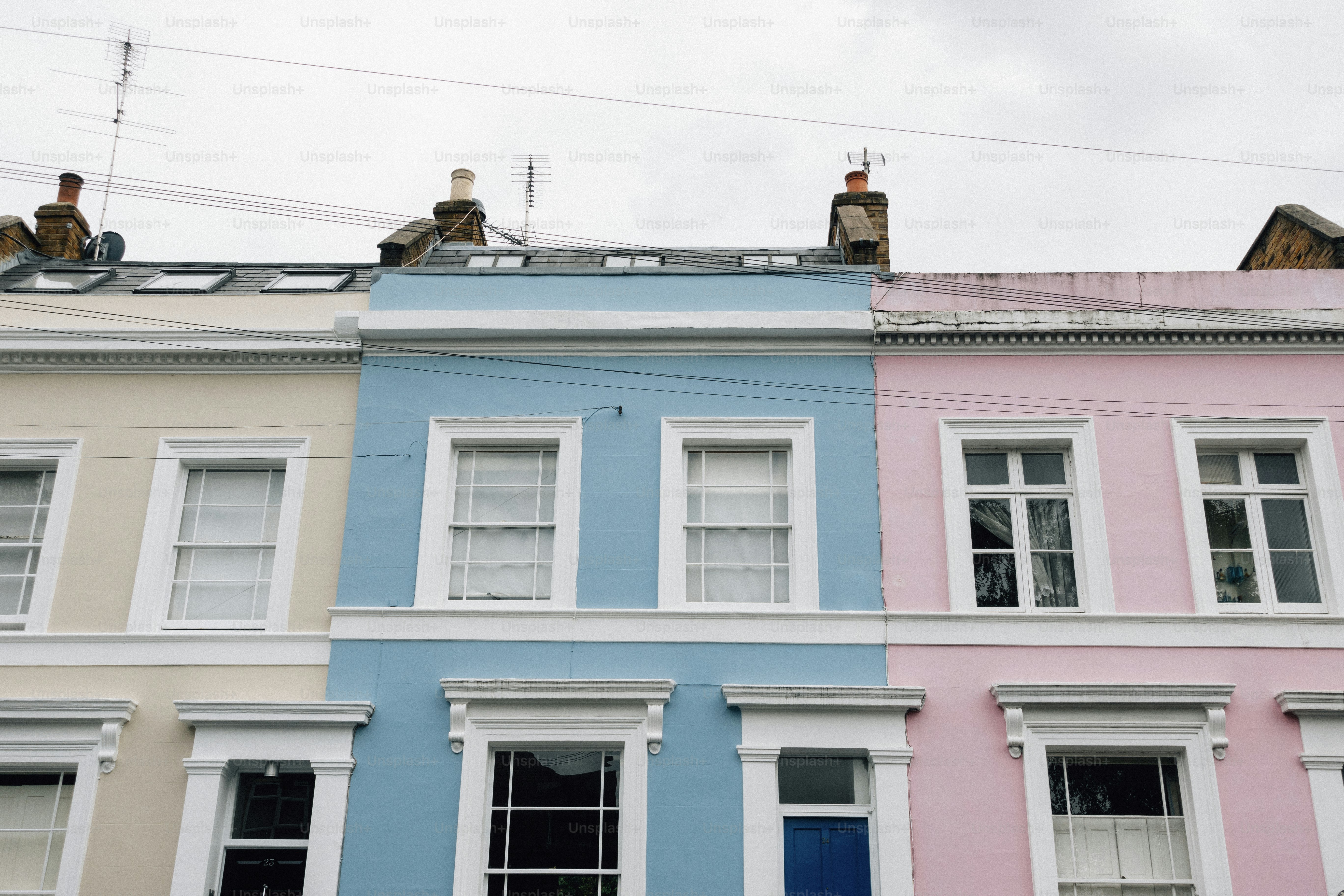 Colorful pastel apartment buildings in London photo – Real estate Image ...
