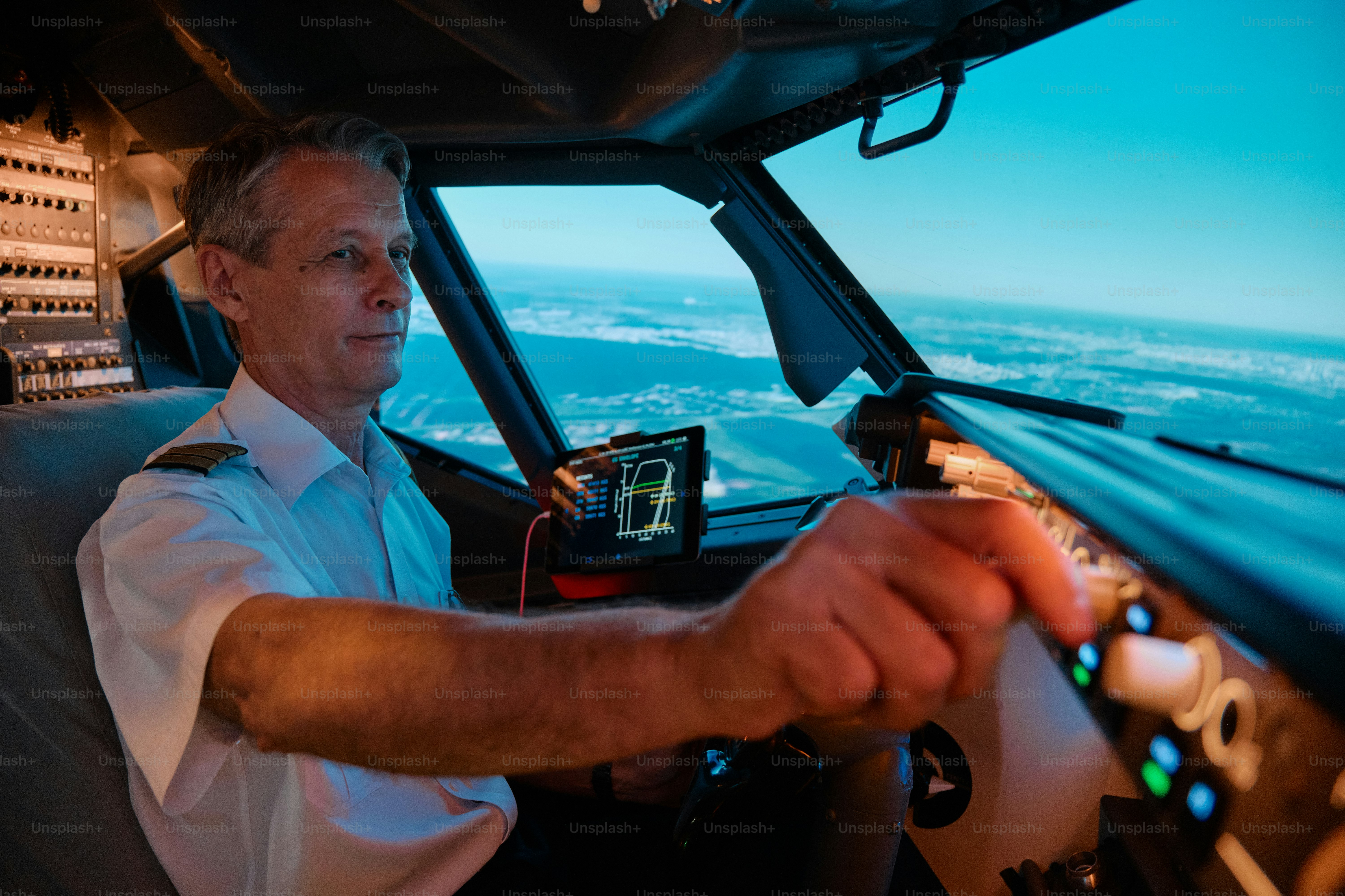 A man sitting in the cockpit of a plane photo – Travel Image on Unsplash