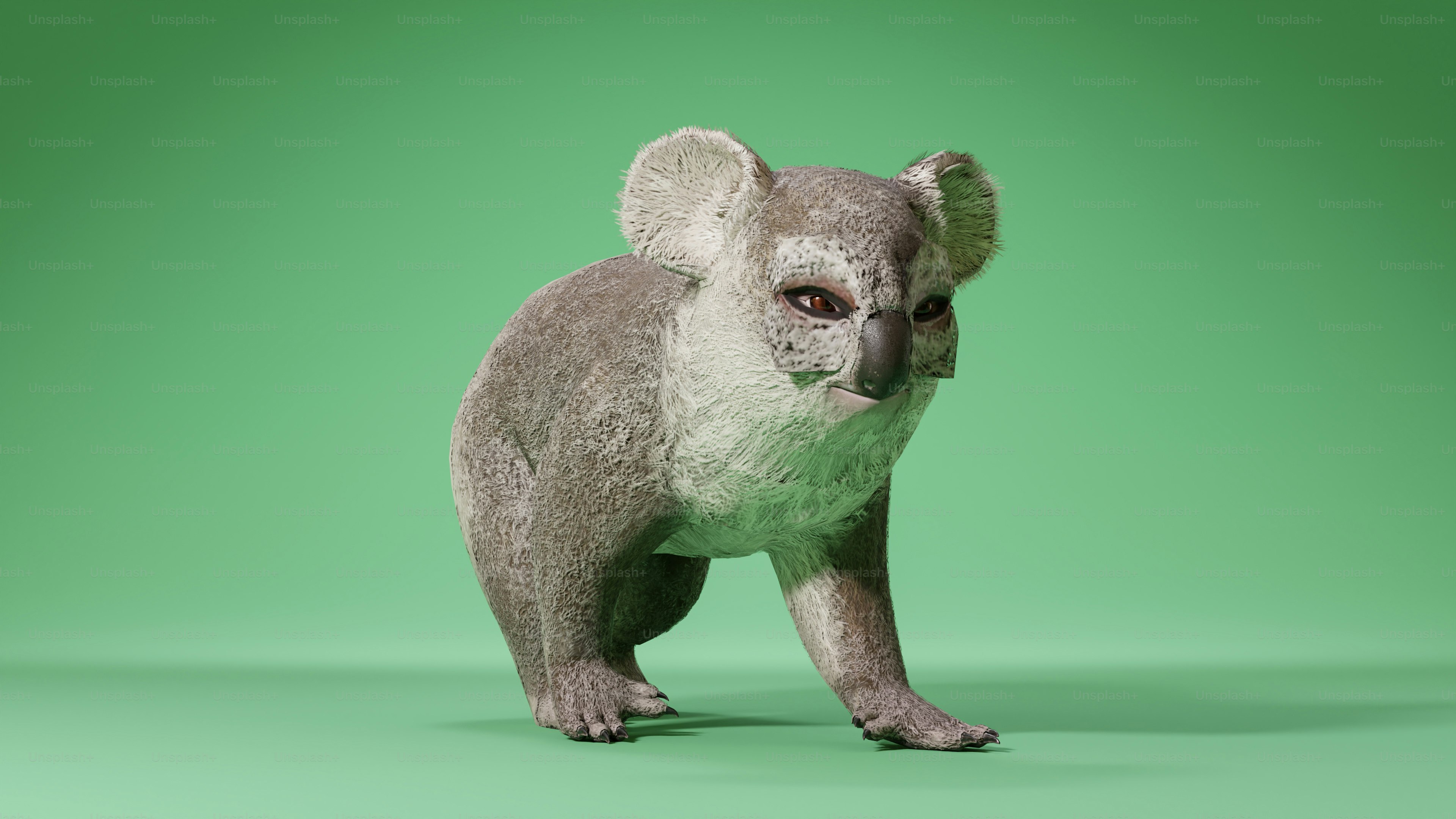 A gray and white animal on a green background photo – Animal Image on ...