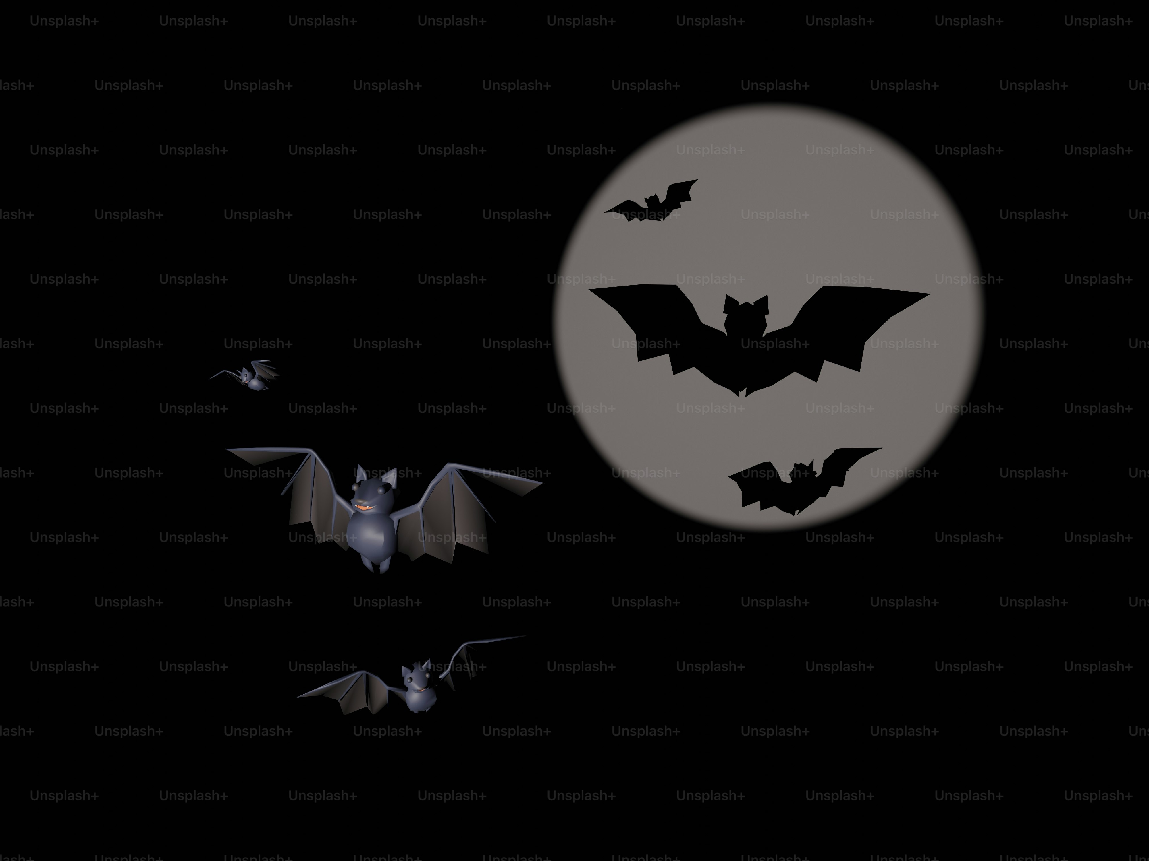 A group of bats flying in front of a full moon photo – 3d Image on Unsplash