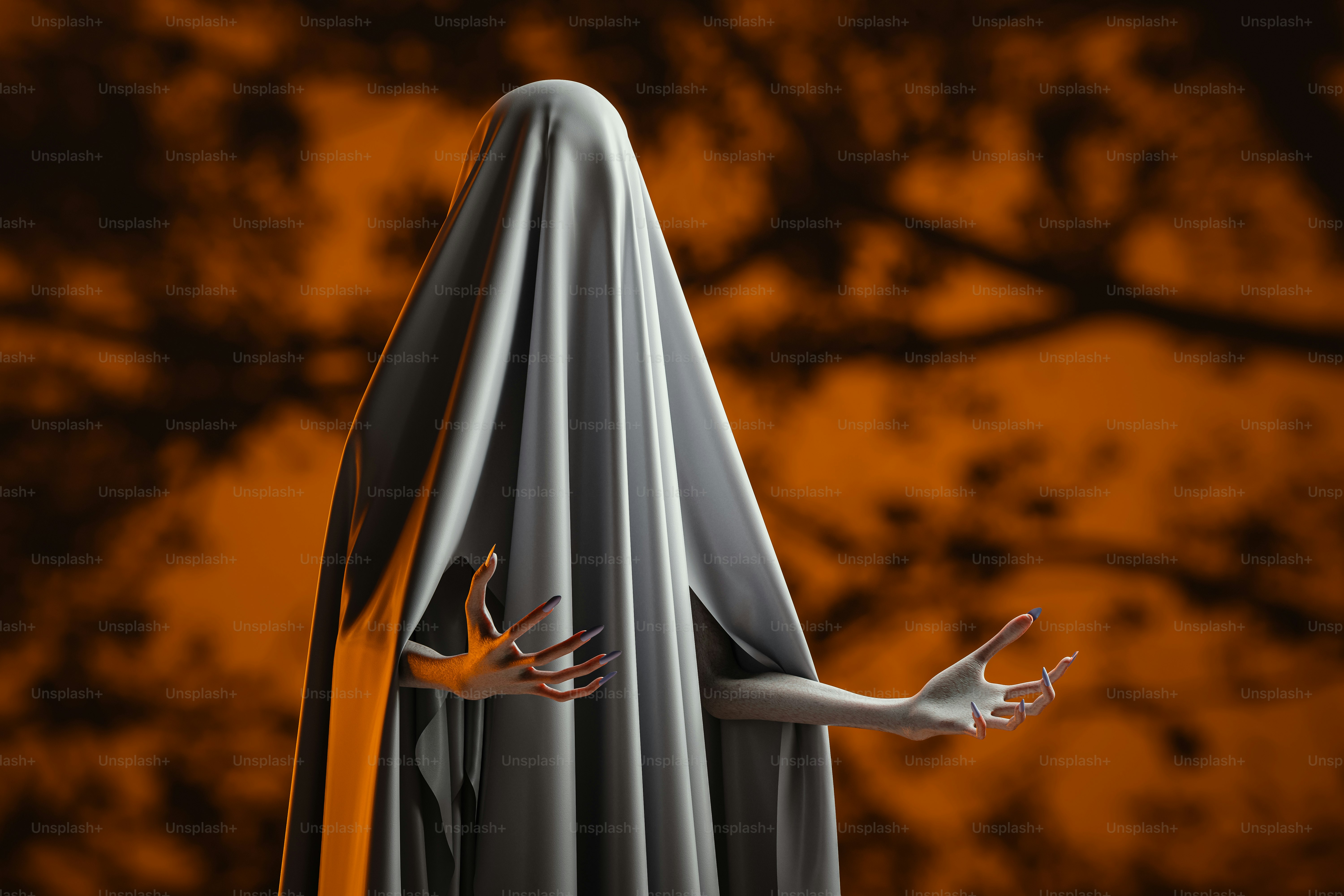 A statue of a ghost with hands outstretched photo – Realistic Image on ...