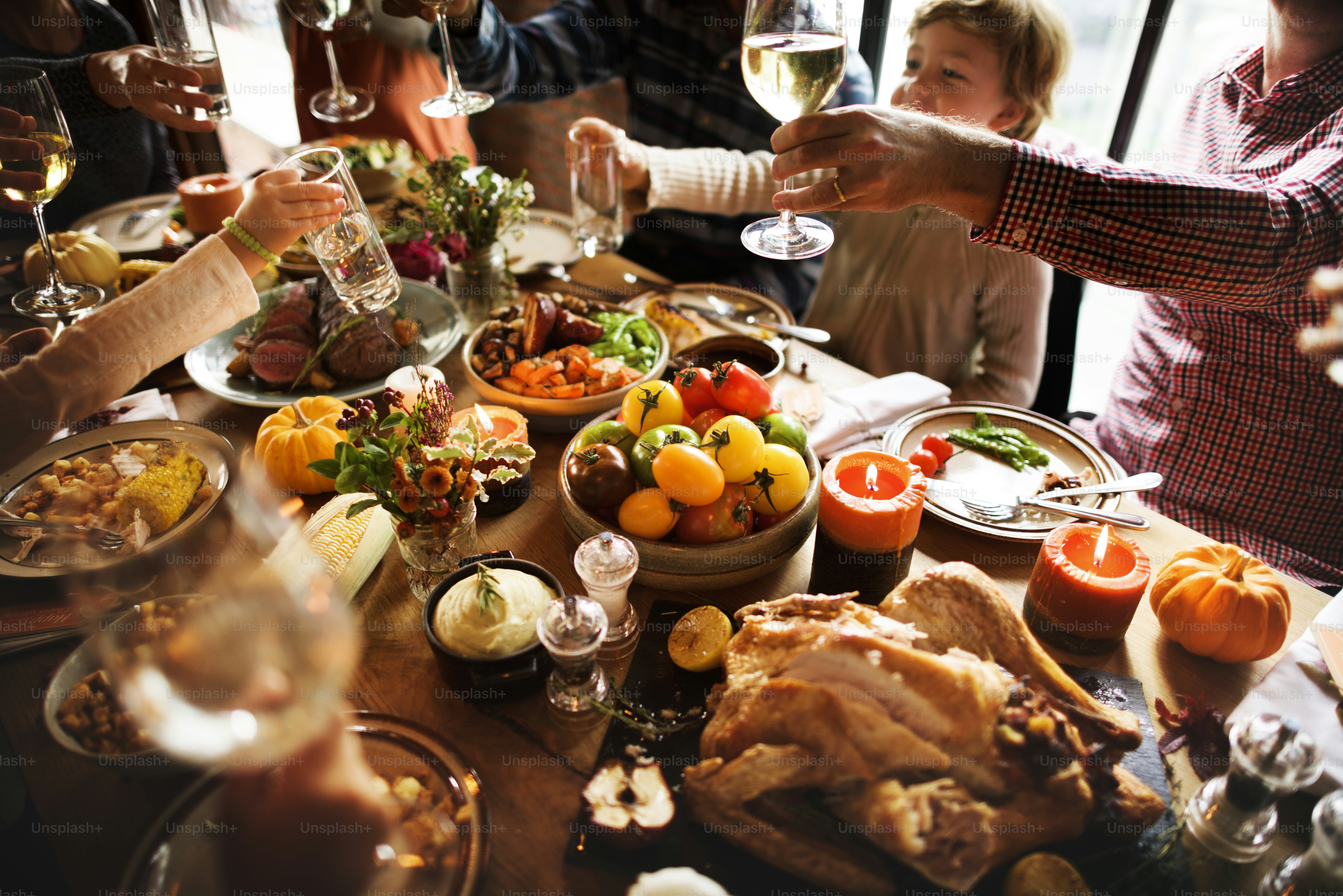 People Cheers Celebrating Thanksgiving Holiday Concept photo ...