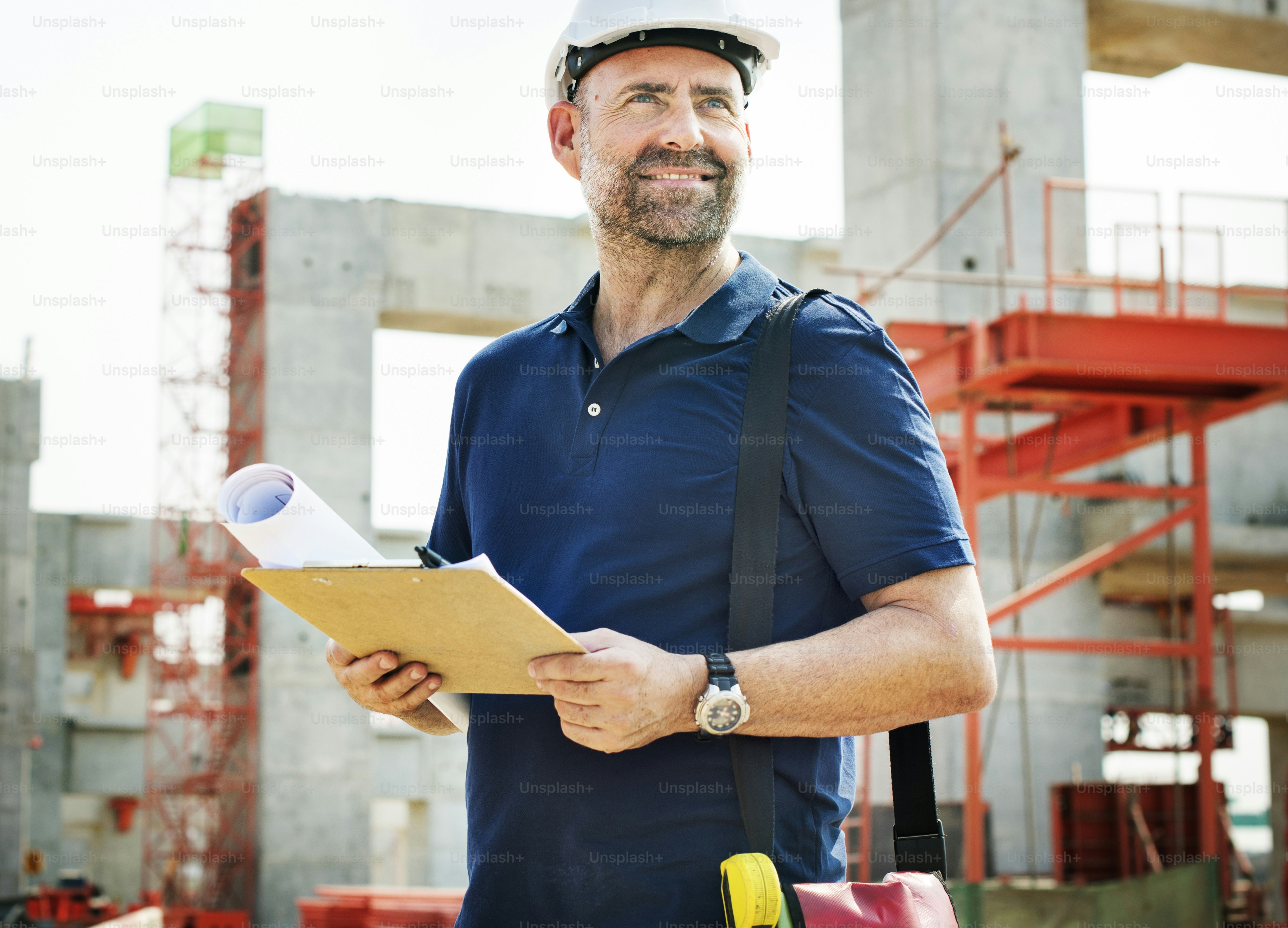 Construction Worker Planning Constractor Developer Concept photo ...