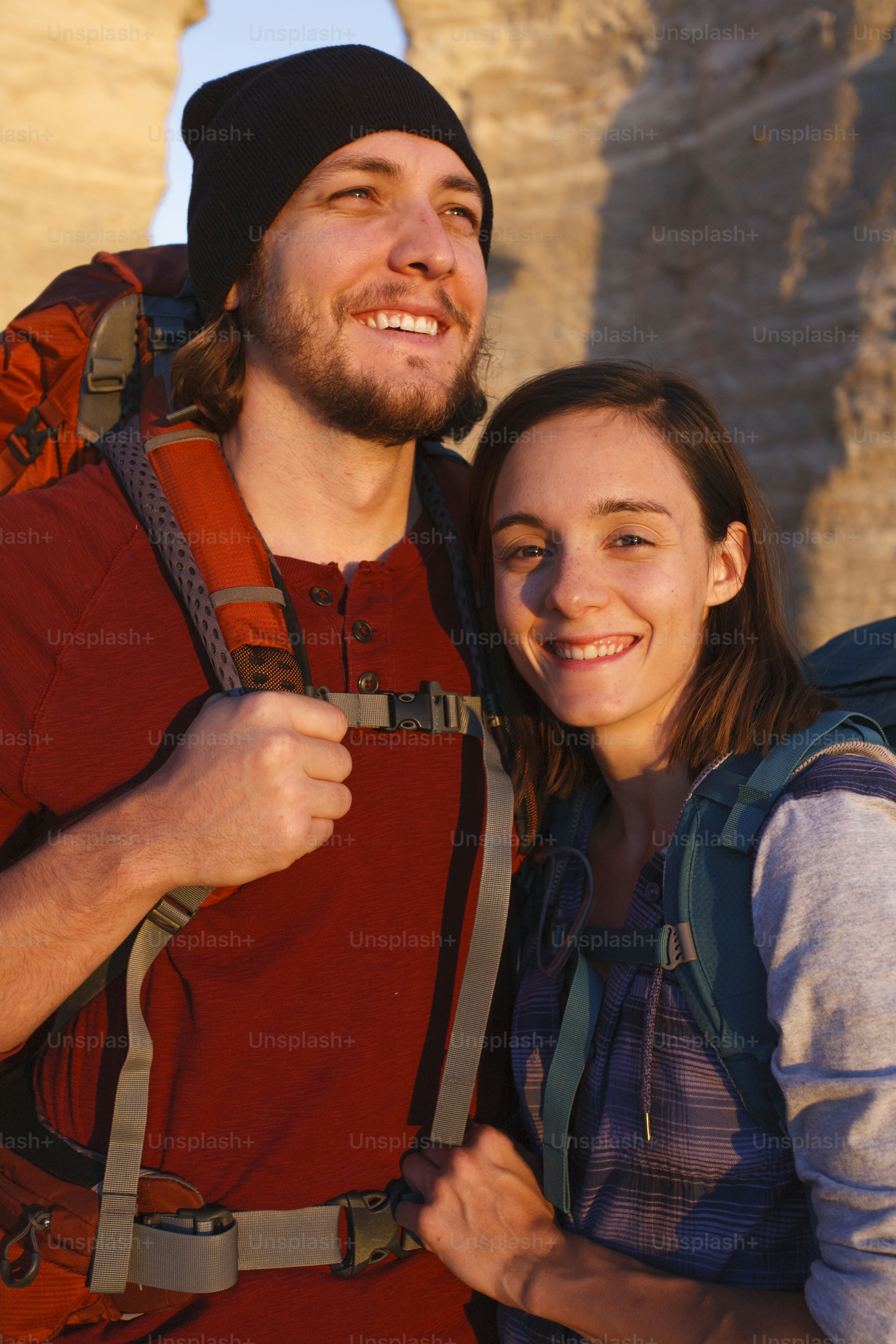 Couple hiking together in the wilderness photo – Wilderness Image on ...