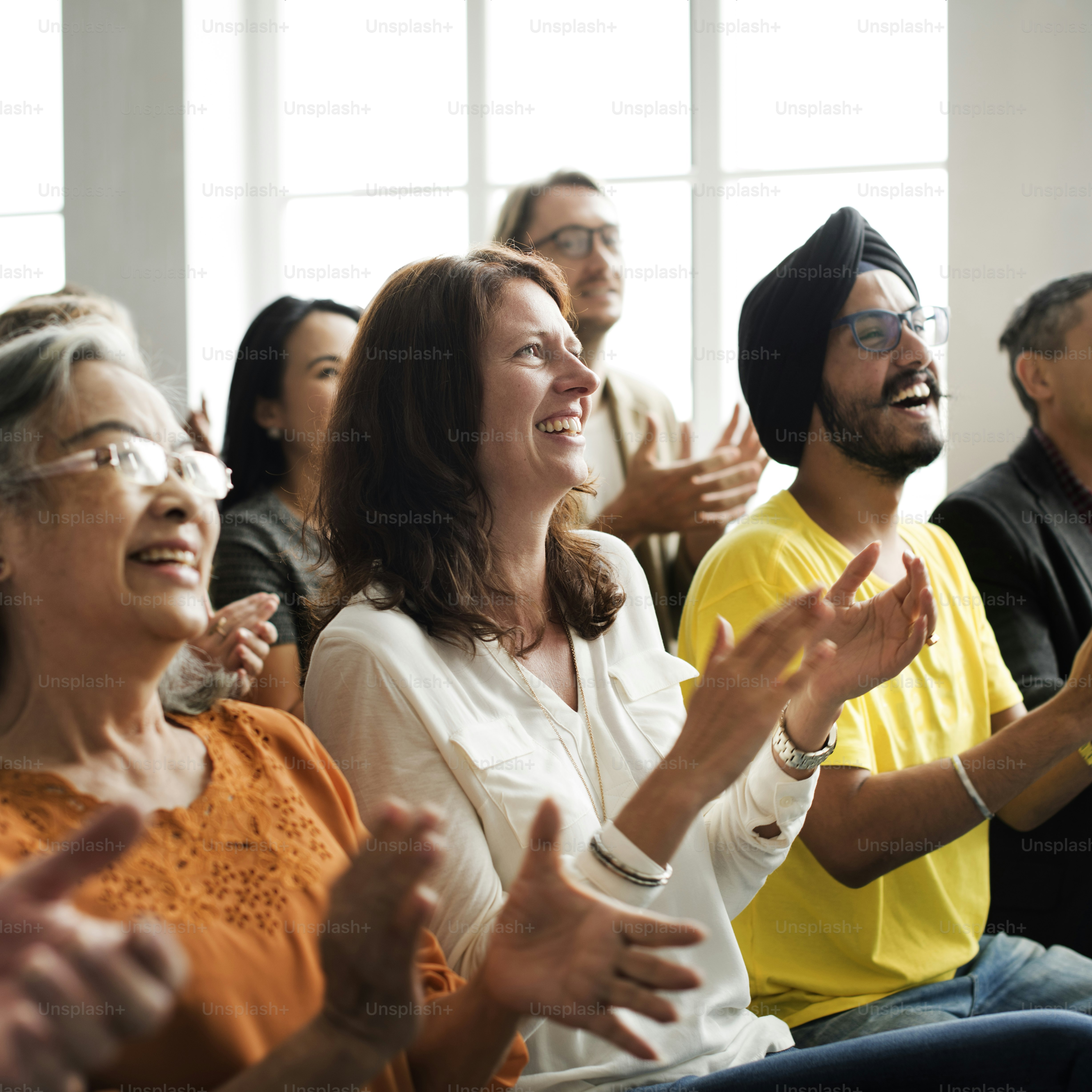 Audience Applaud Clapping Happines Appreciation Training Concept photo ...