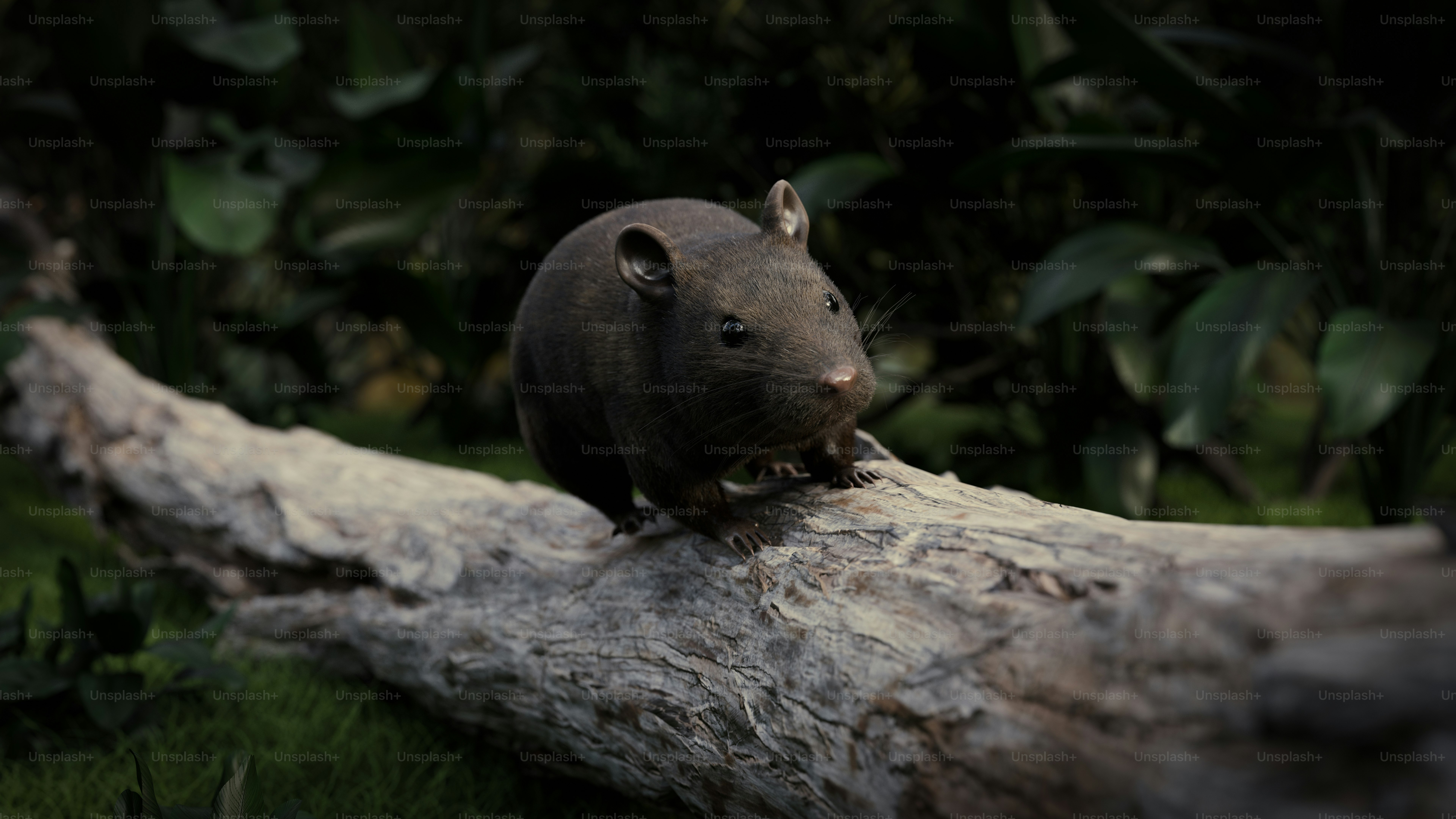 A rodent sitting on a log in a forest photo – Animal Image on Unsplash
