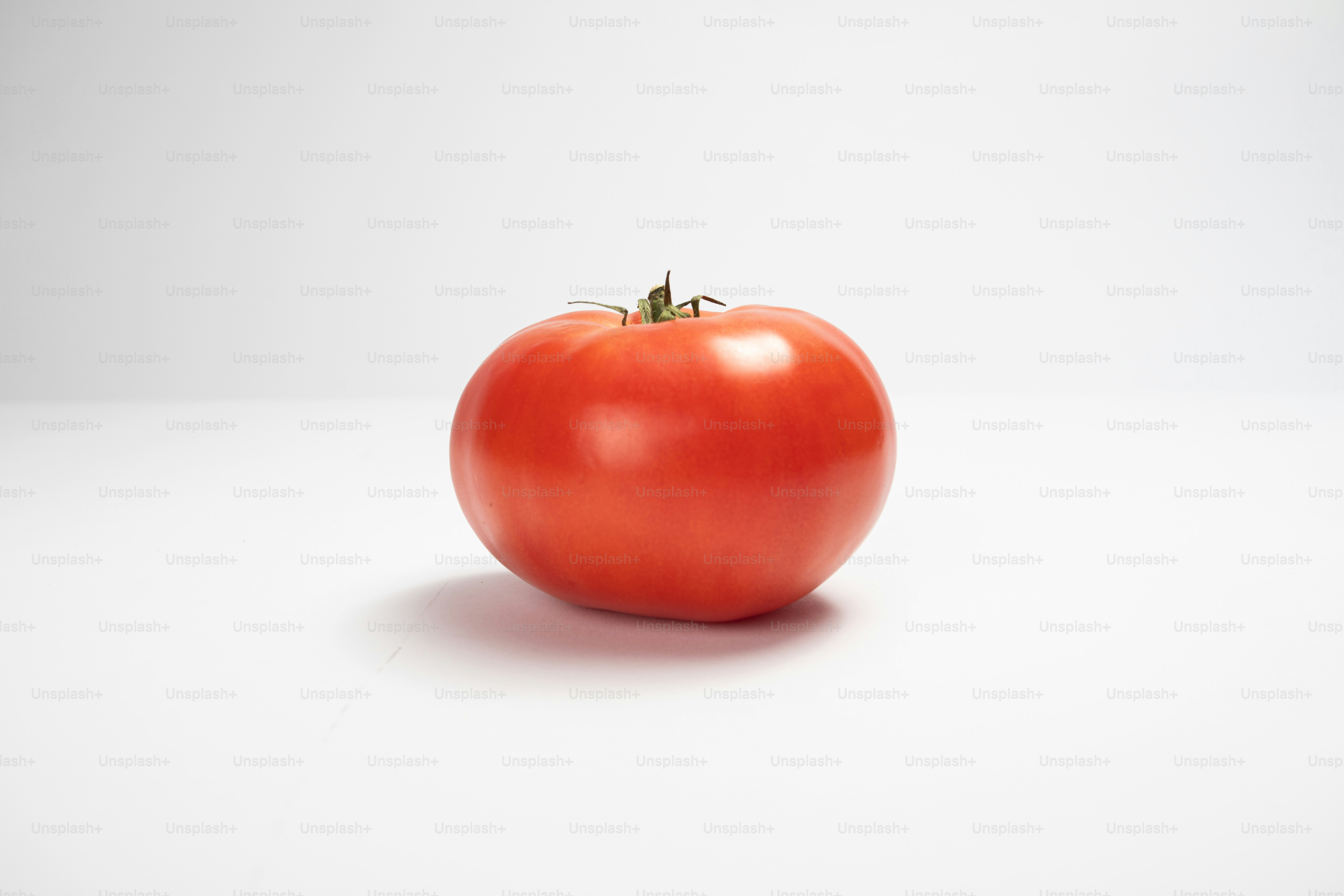 A single tomato on a white background photo – Food and drink Image on ...