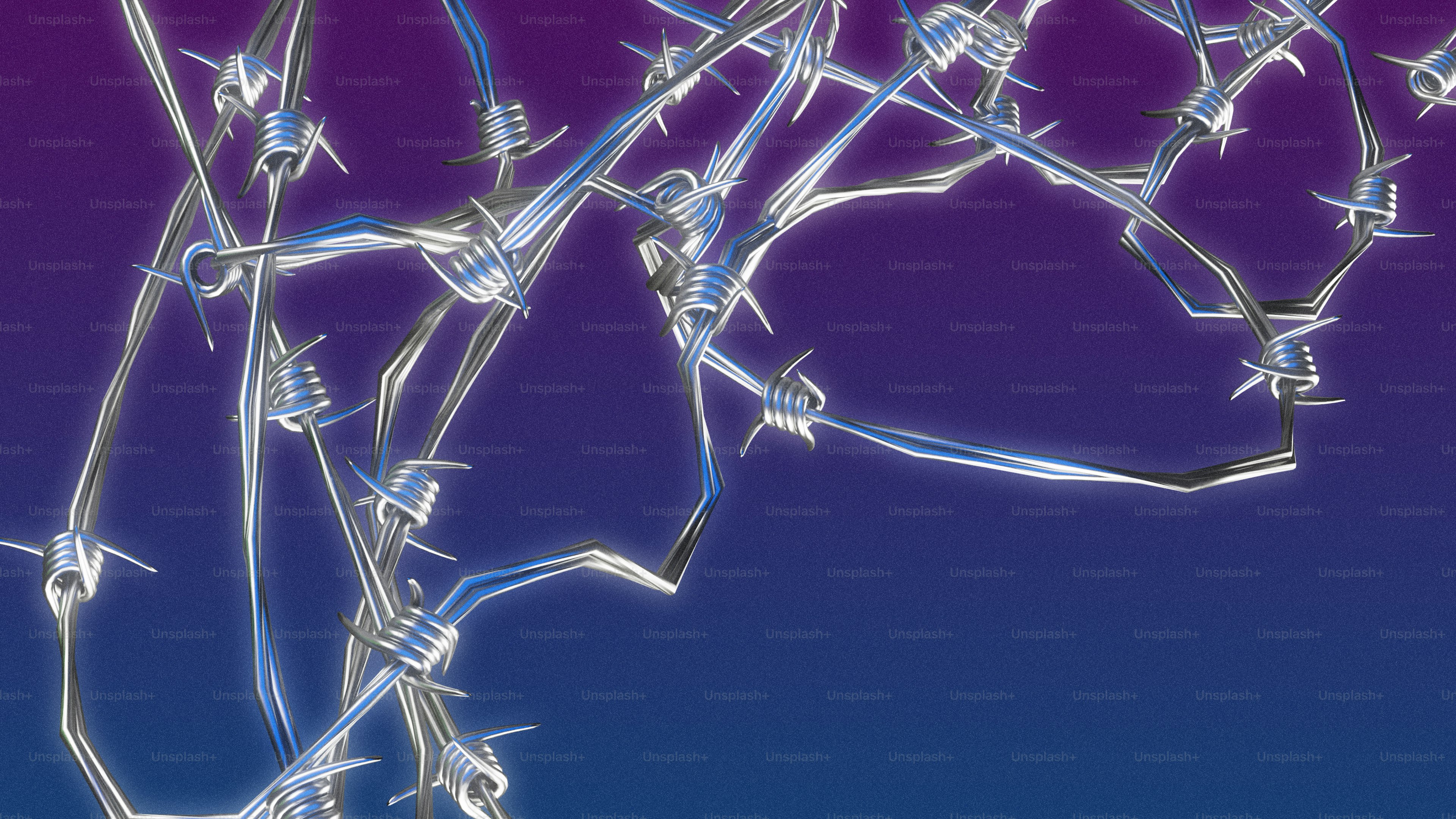A bunch of barbed wire on a purple background photo – Cyberpunk Image on Unsplash