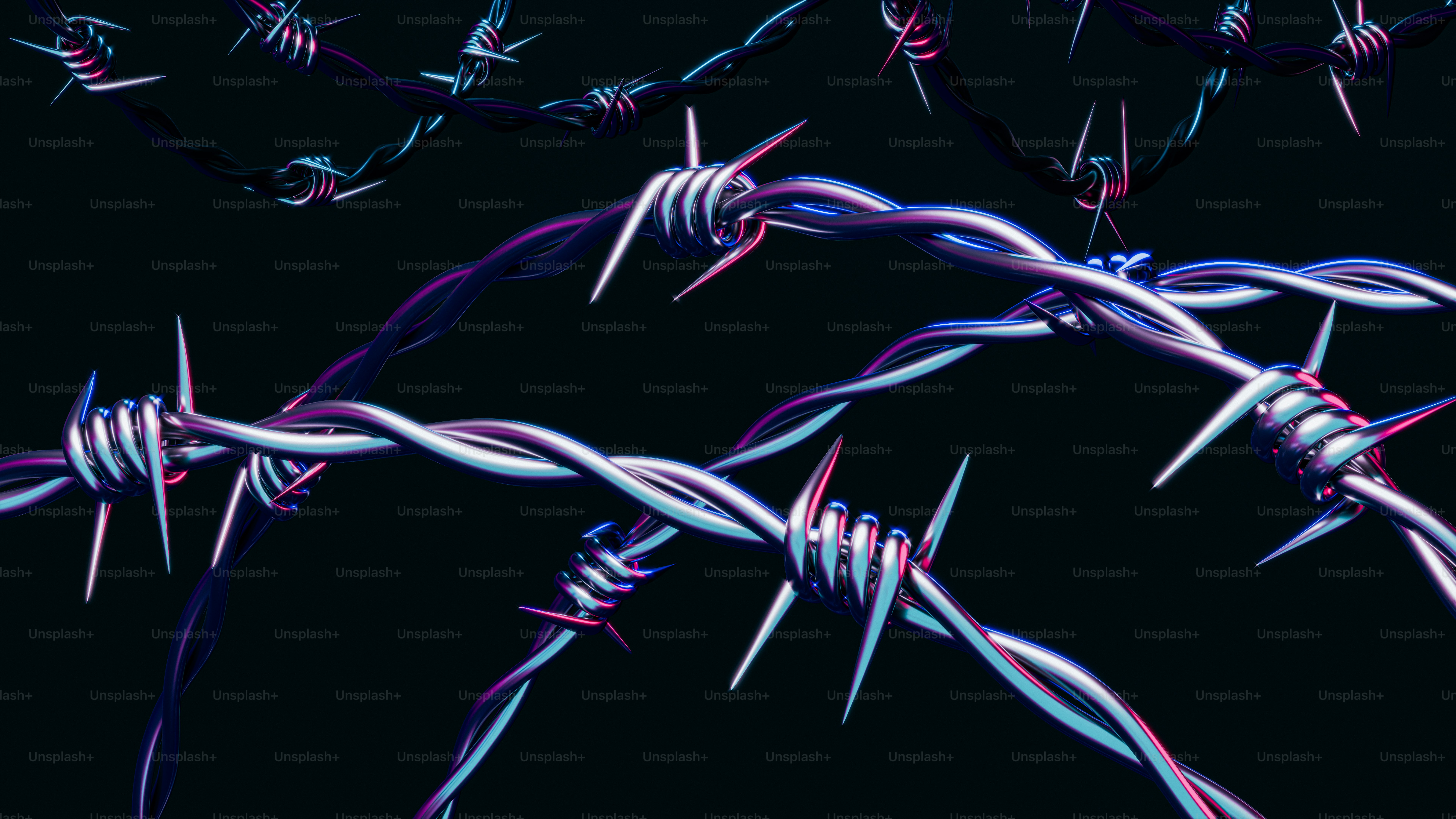 A bunch of barbed wire on a black background photo – Cyberpunk Image on ...