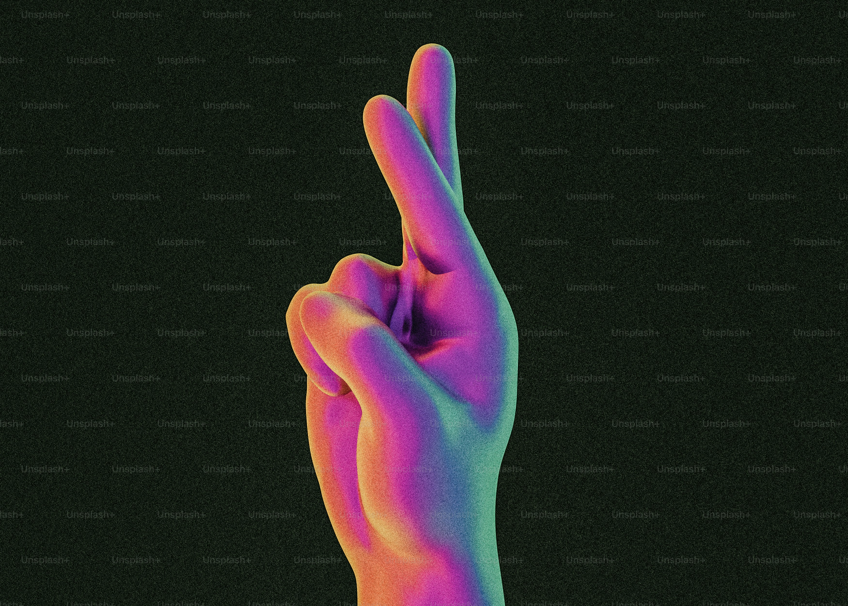 A hand with a peace sign in the middle of it photo – 3d render Image on ...