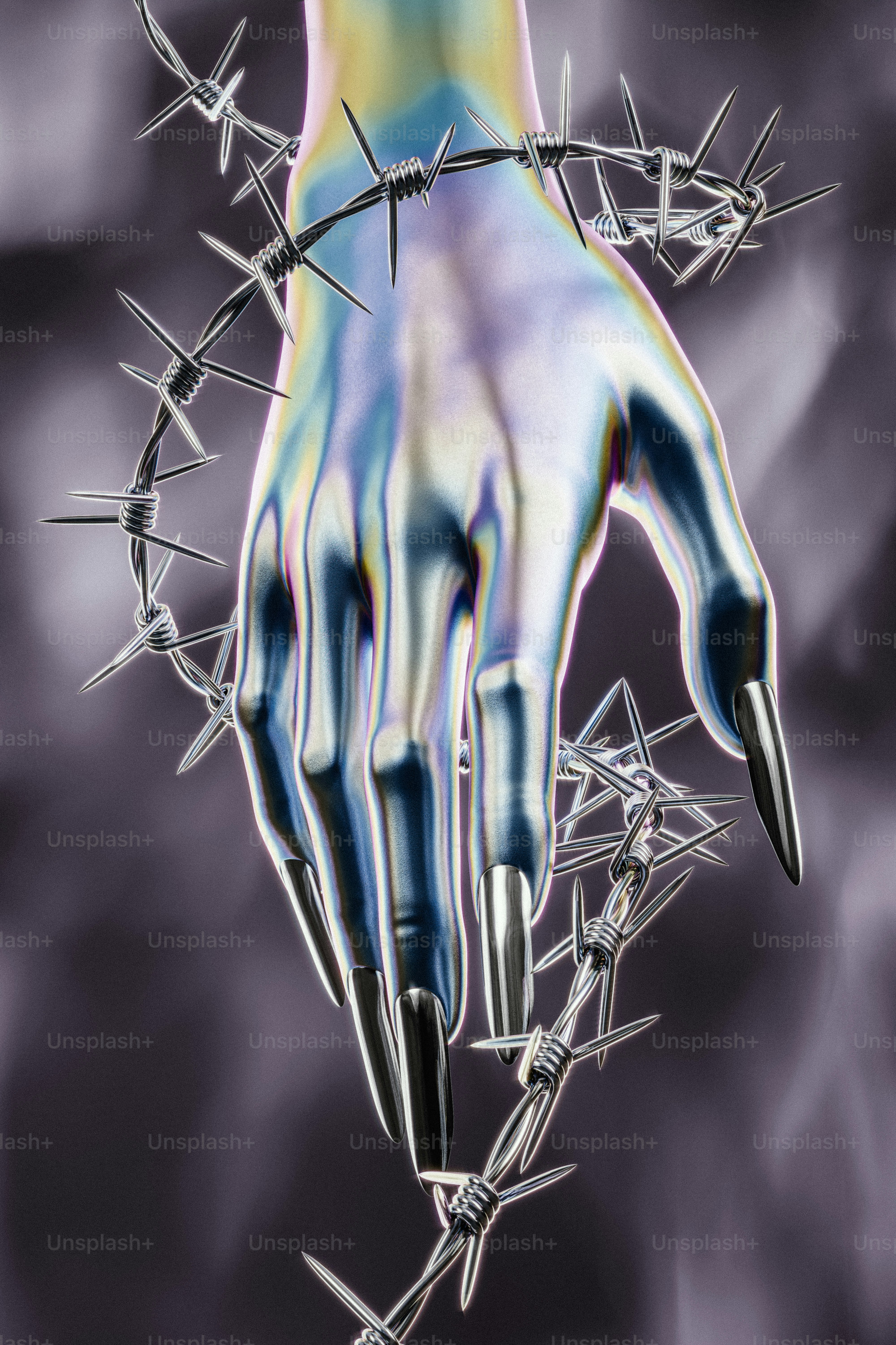 A hand with a crown of barbed wire on it photo – Wallpaper Image on ...