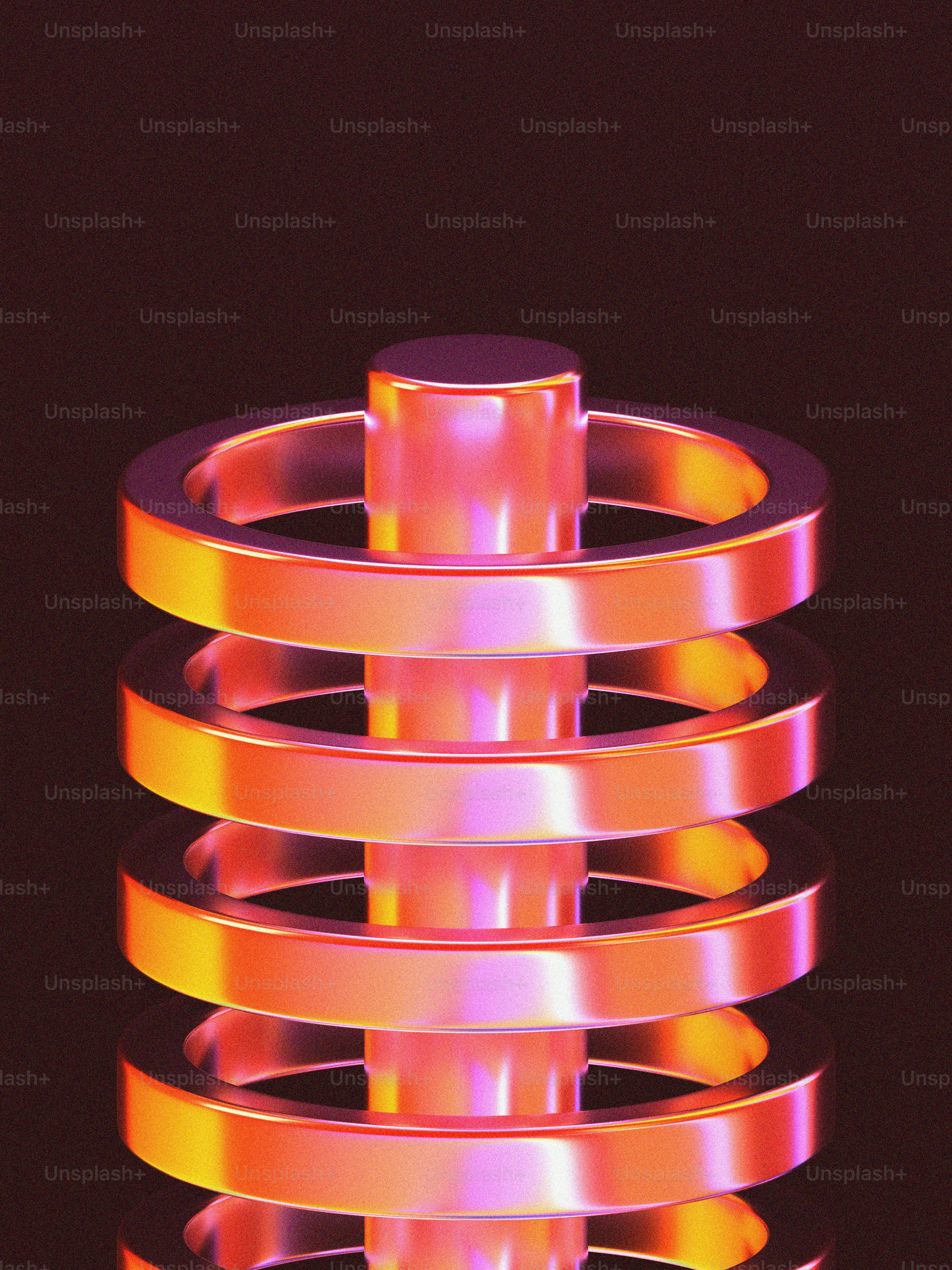 A multicolored picture of a stack of rings photo – Retro futuristic ...