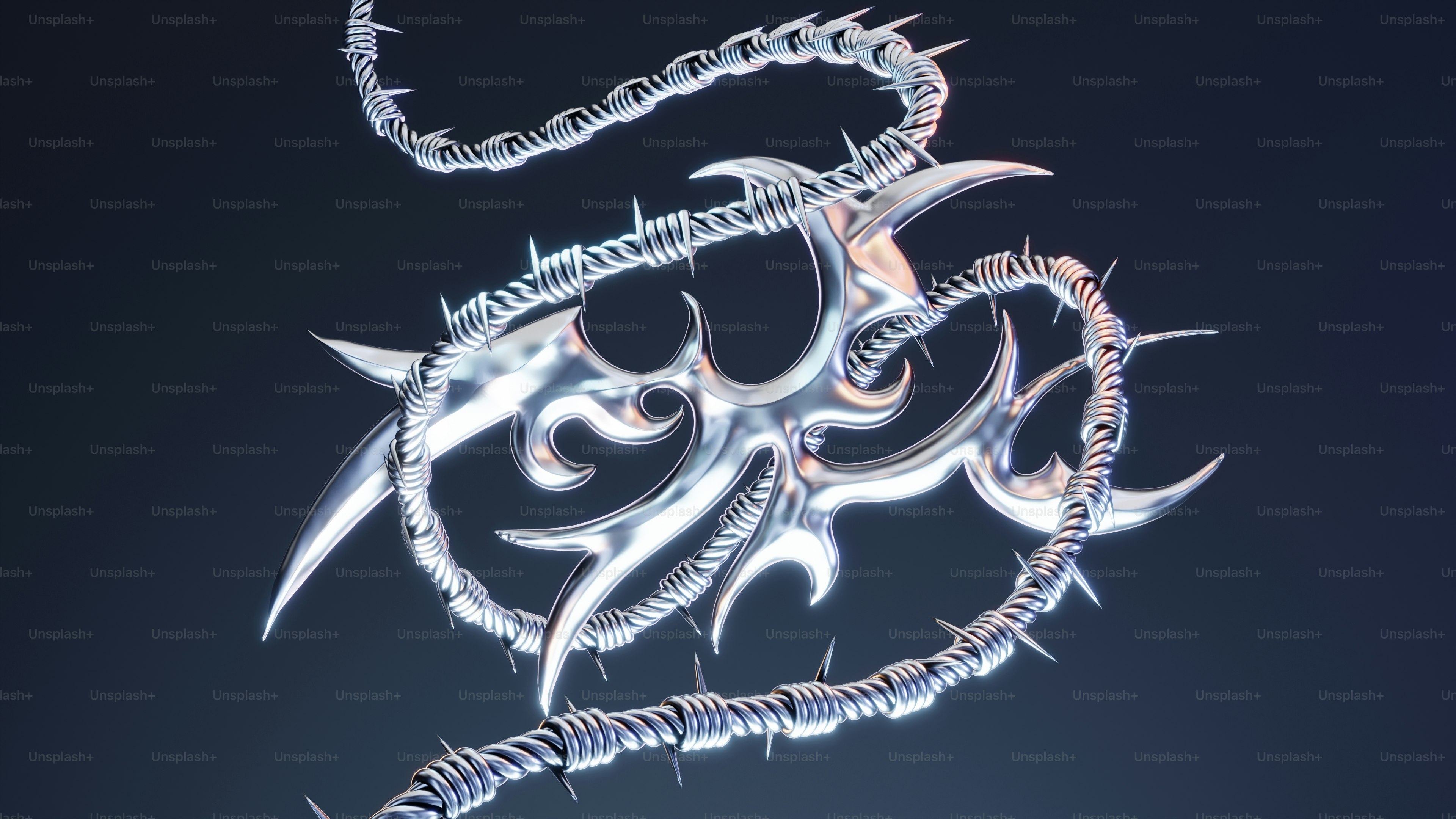 A computer generated image of a lizard's tail photo – Barbed wire Image ...