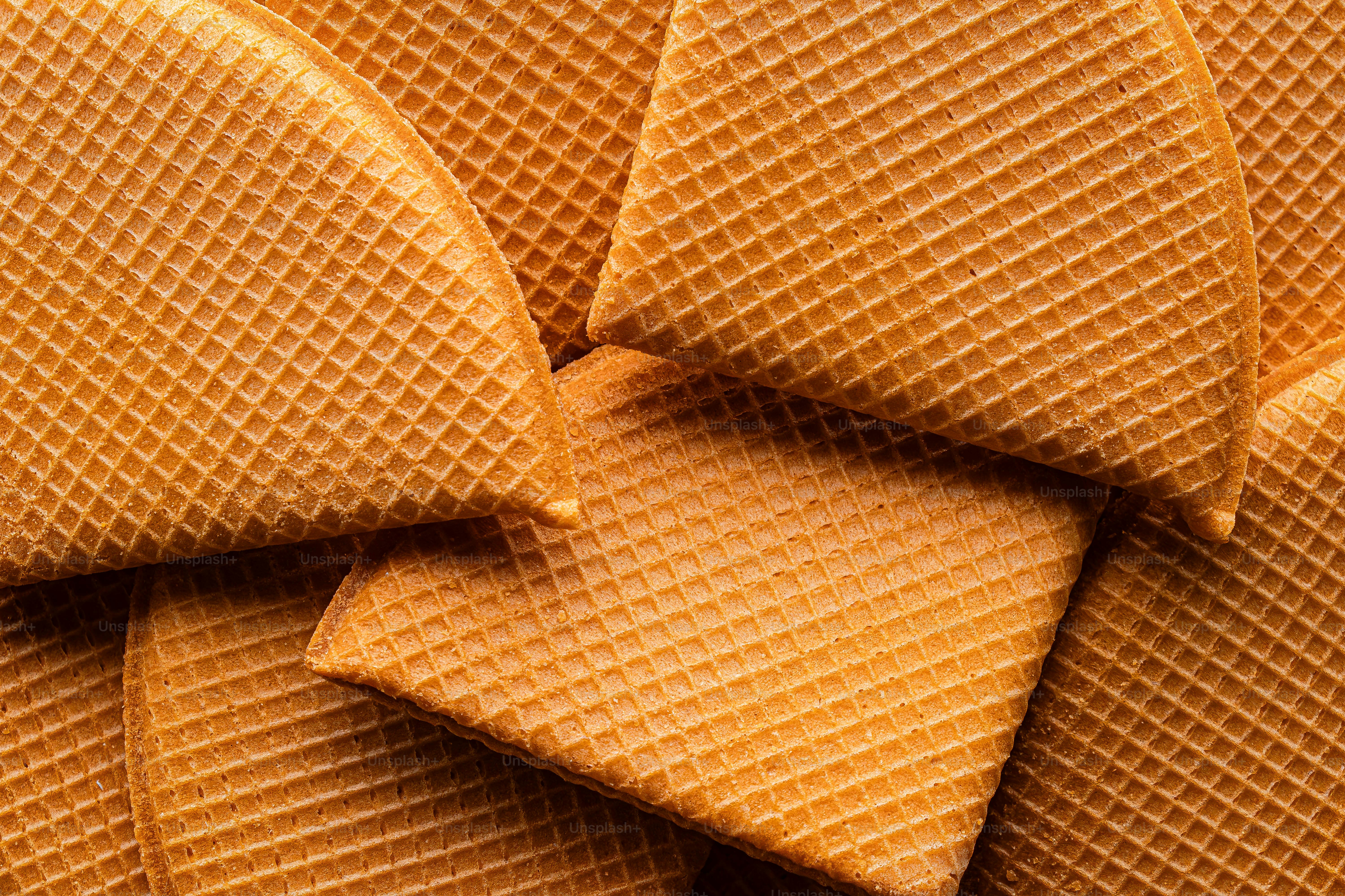 A pile of waffles stacked on top of each other photo – Close up food ...