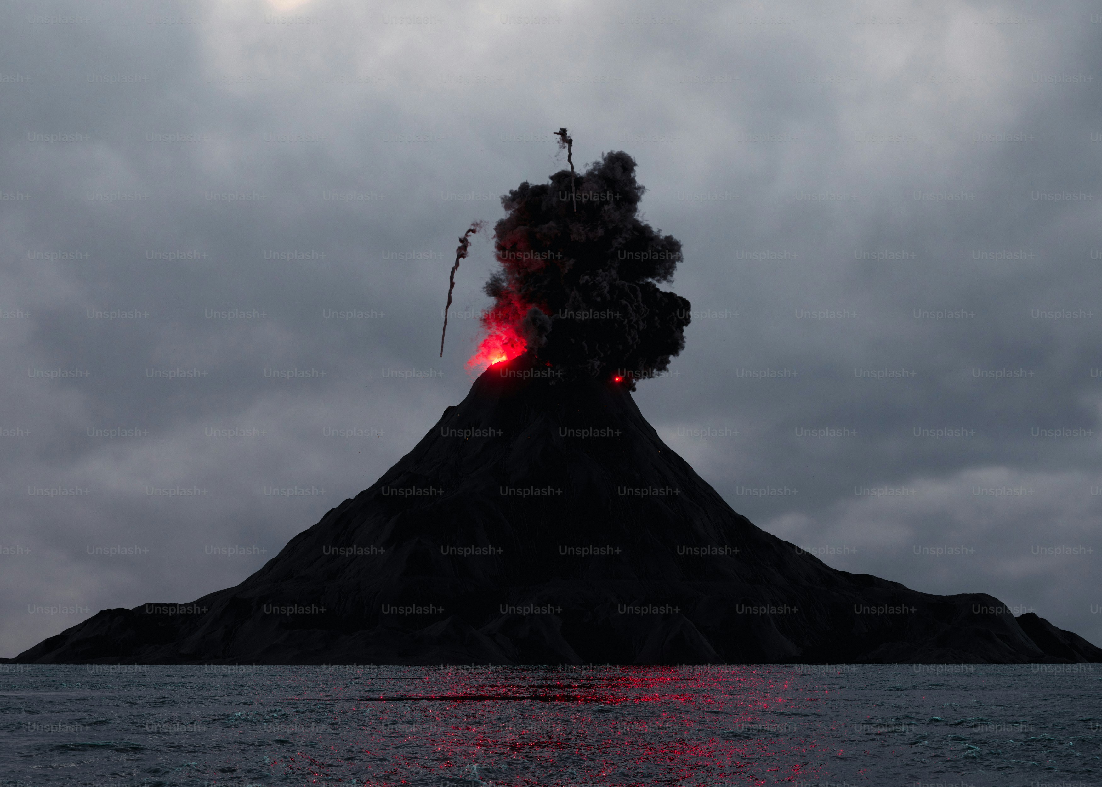 A volcano spewing lava into the sky photo – Volcano Image on Unsplash