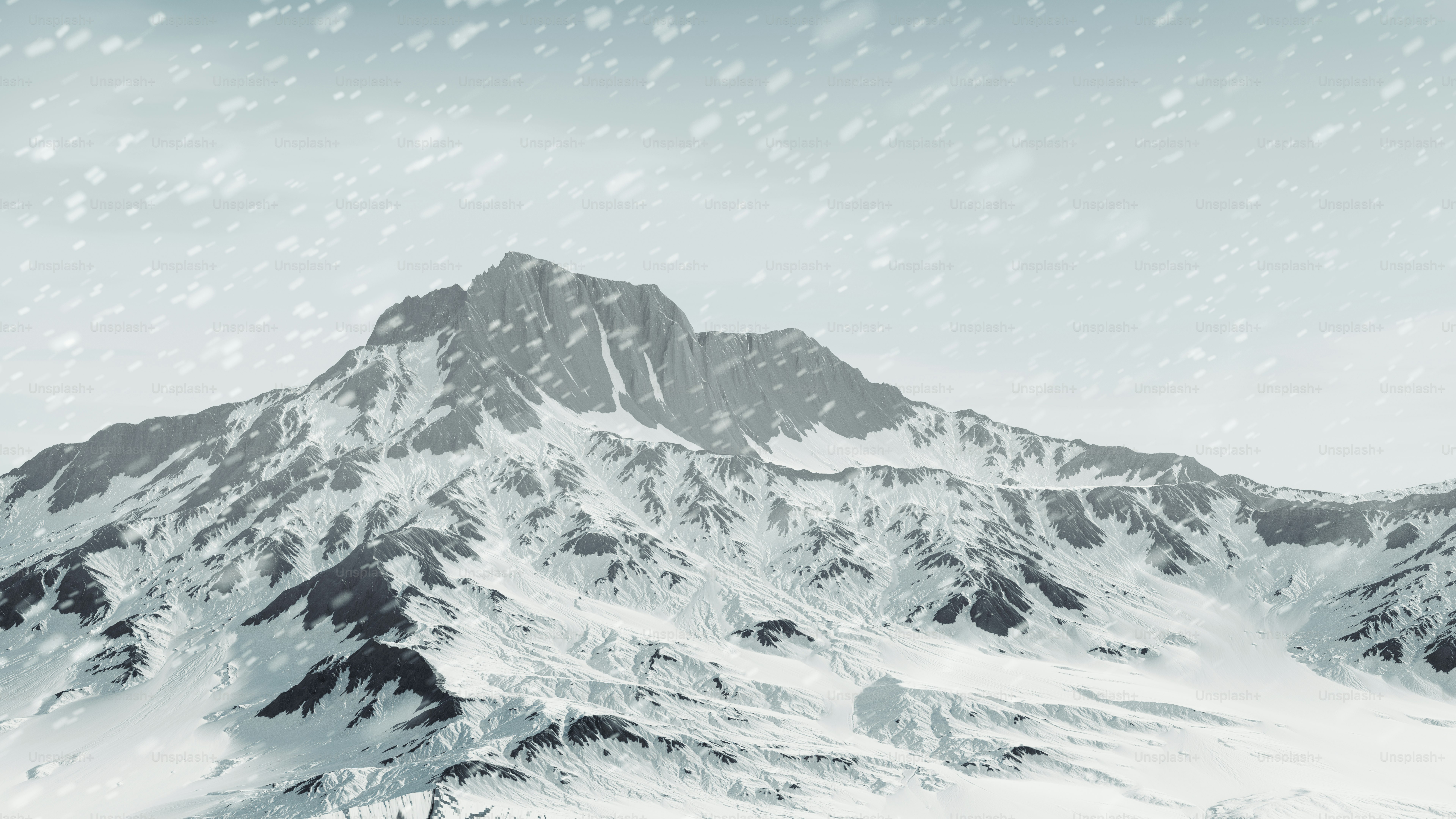 A snow covered mountain range under a cloudy sky photo – Winter Image ...