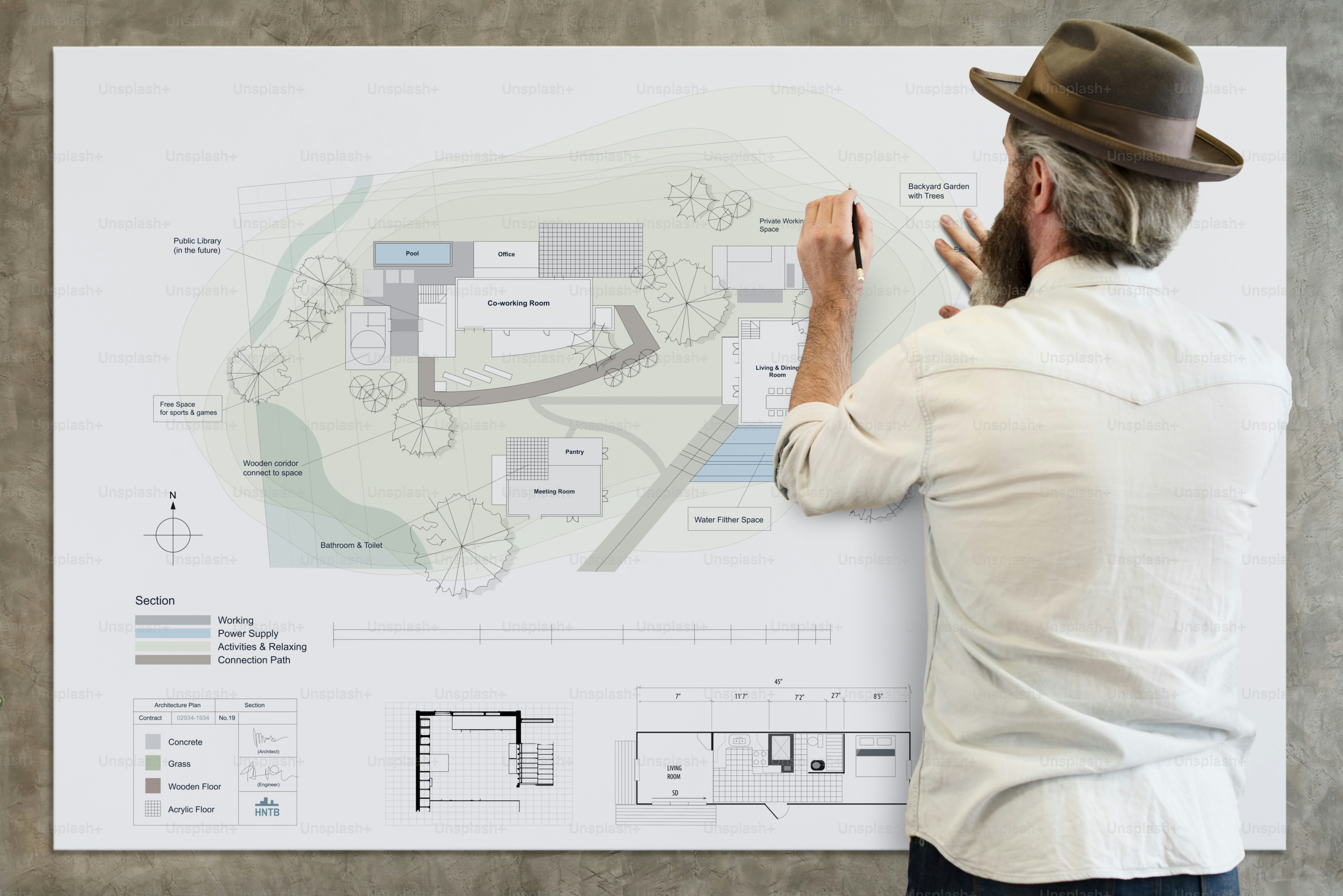 Design Studio Architect Creative Occupation Blueprint Concept photo ...