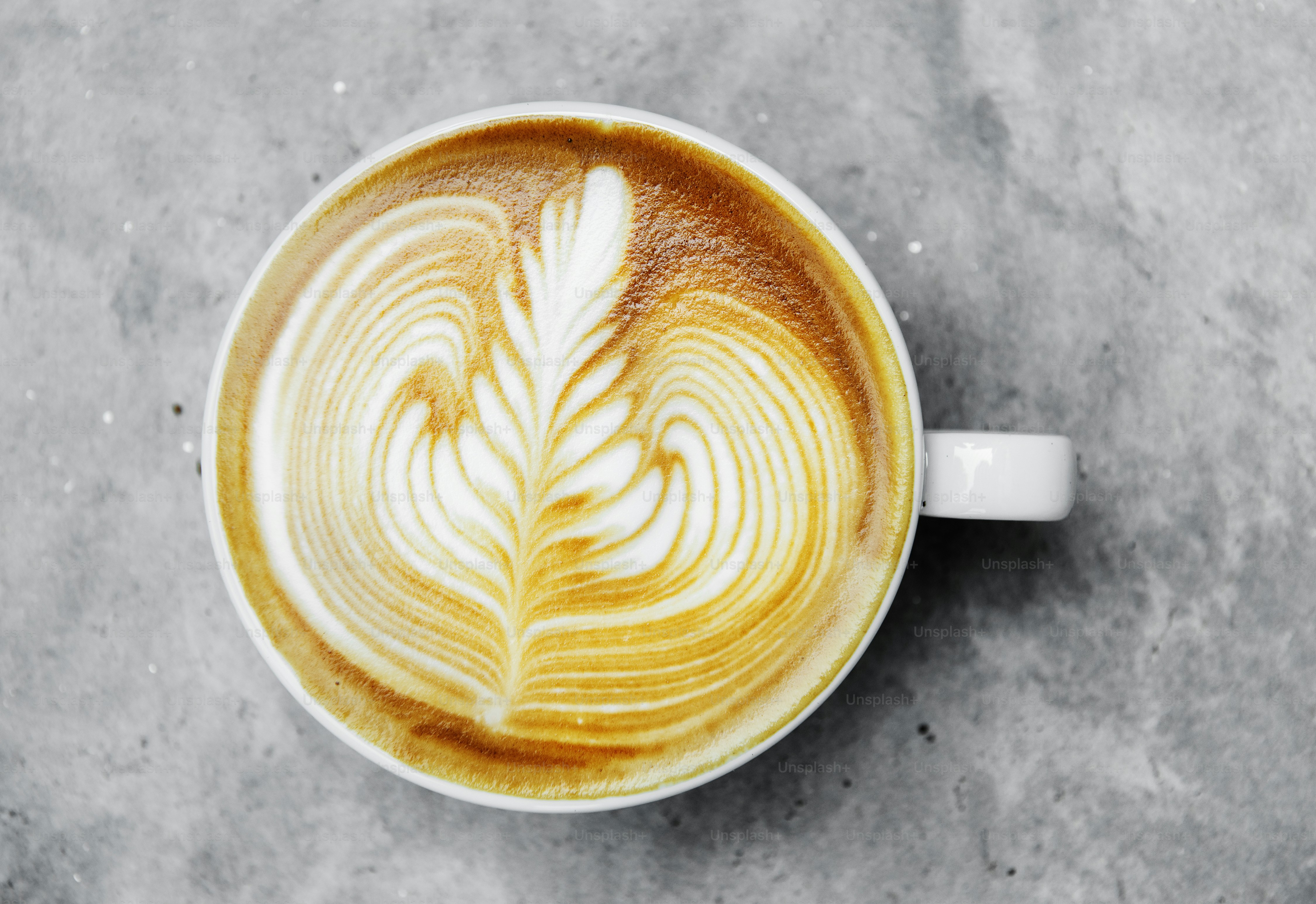 Aerial view of latte art photo – Flat lay Image on Unsplash