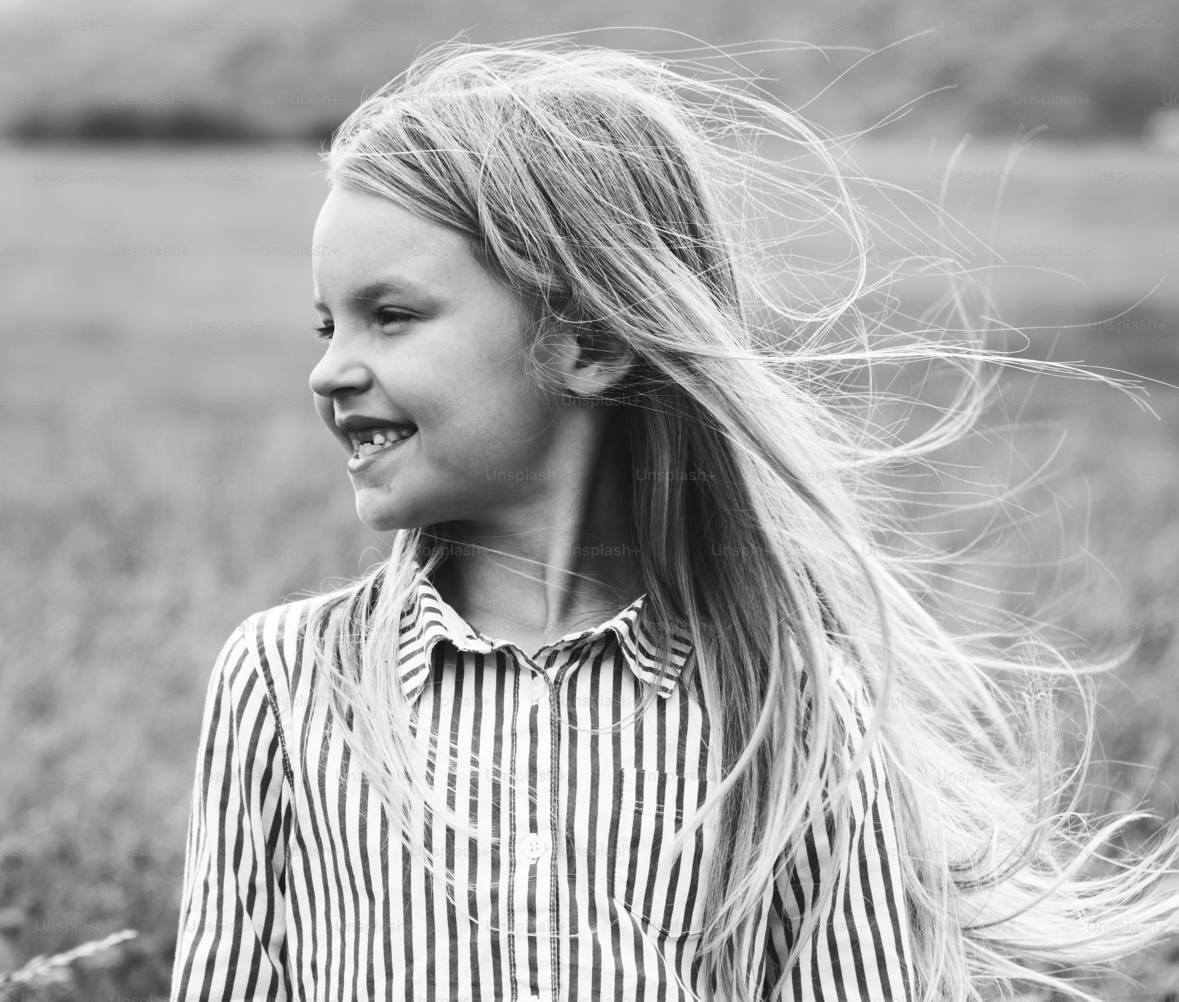 Little Girl Happiness Smiling Nature Outdoors Concept photo ...