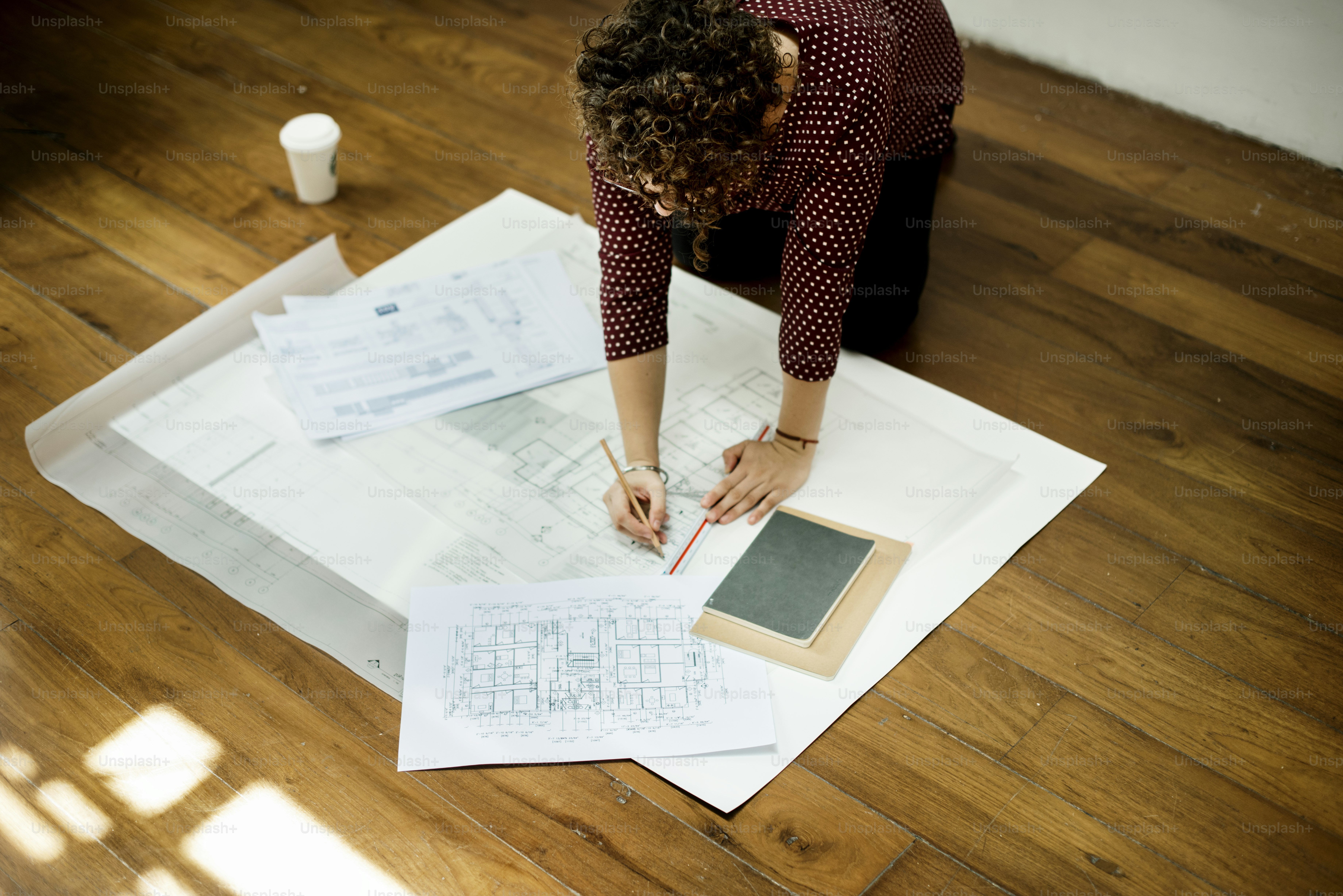 Woman working on document work photo – Business finance and industry ...