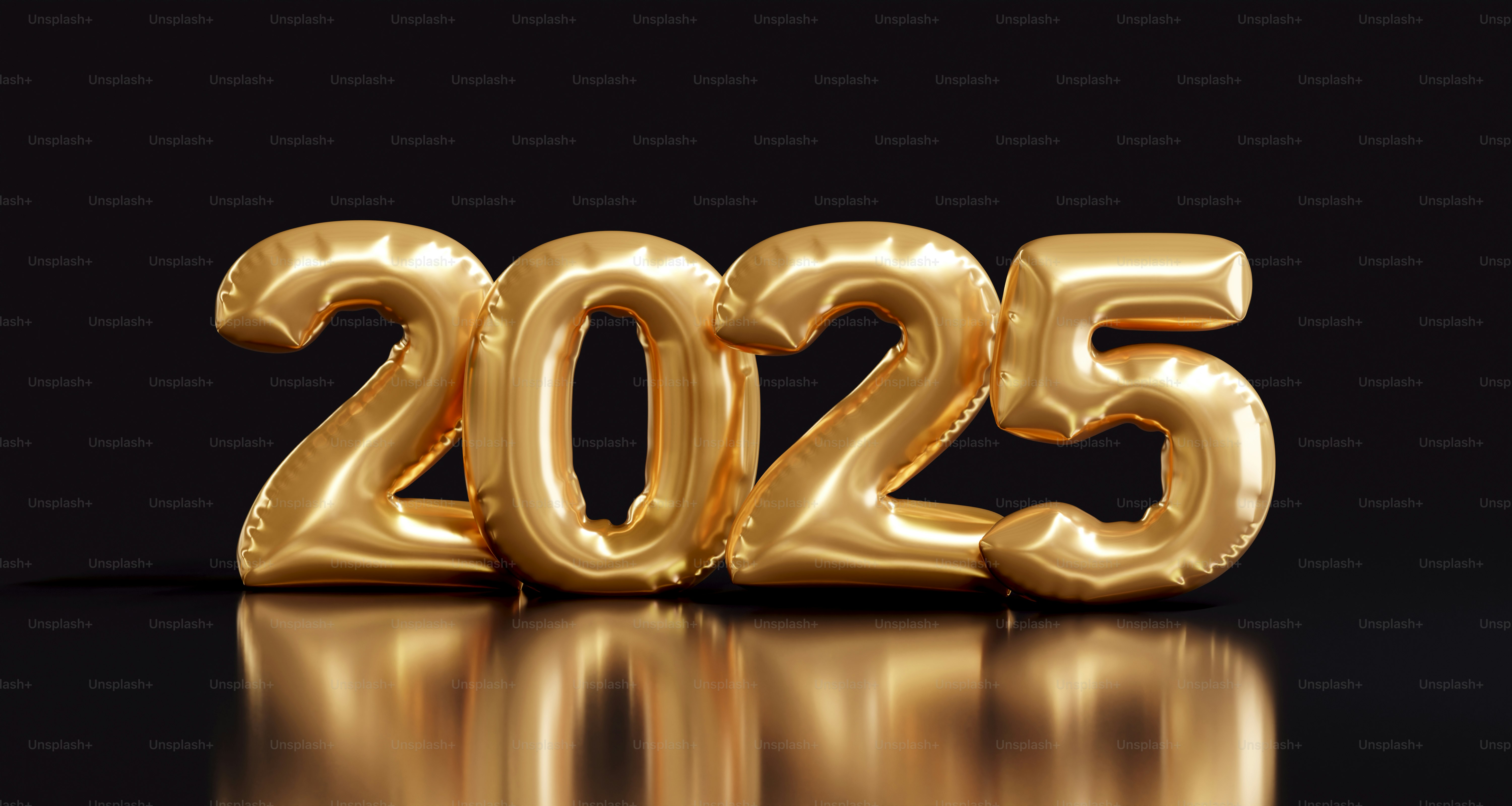 A number twenty five balloon in the shape of the number twenty five ...