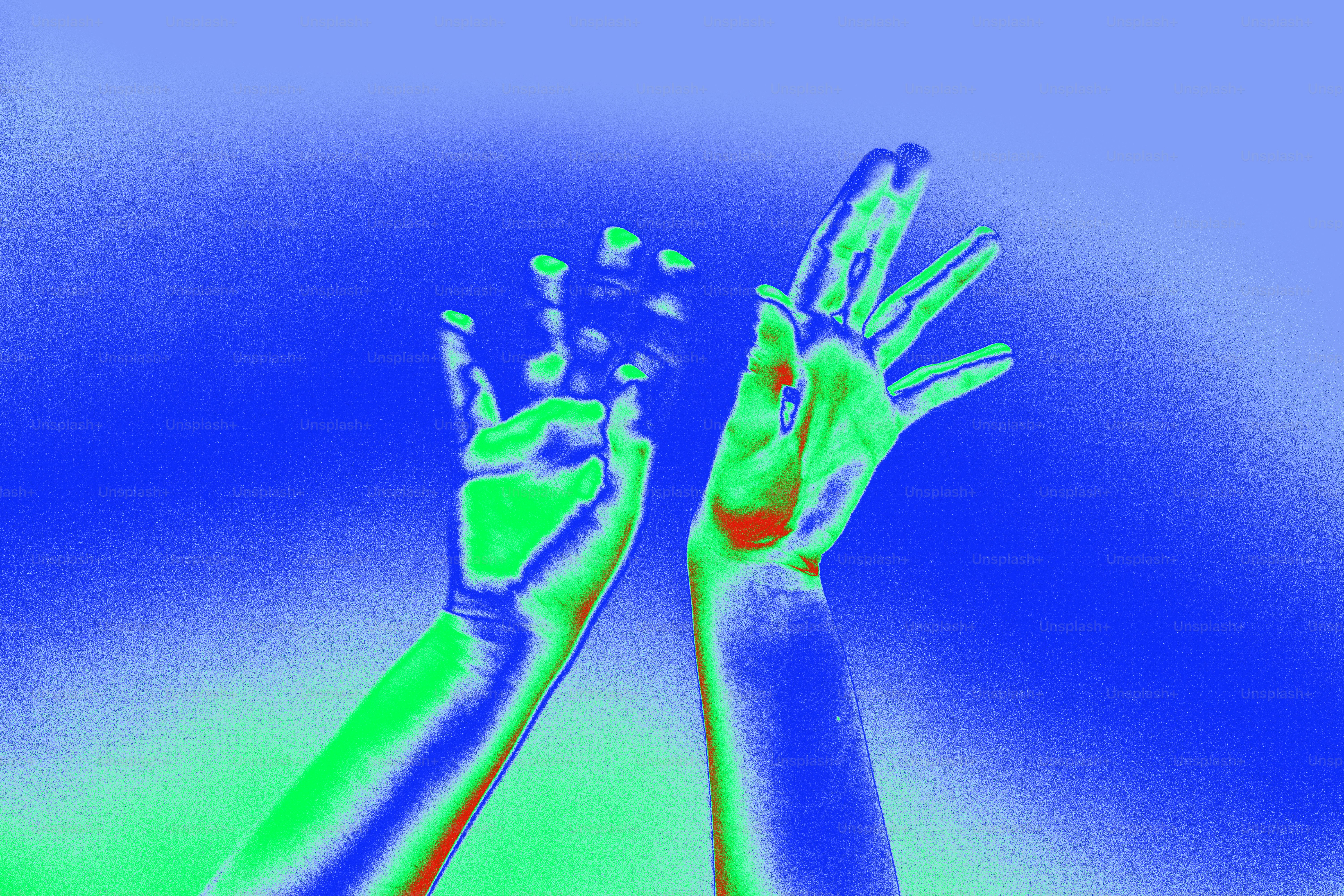 A pair of hands holding something in the air photo – Heatmap effect ...