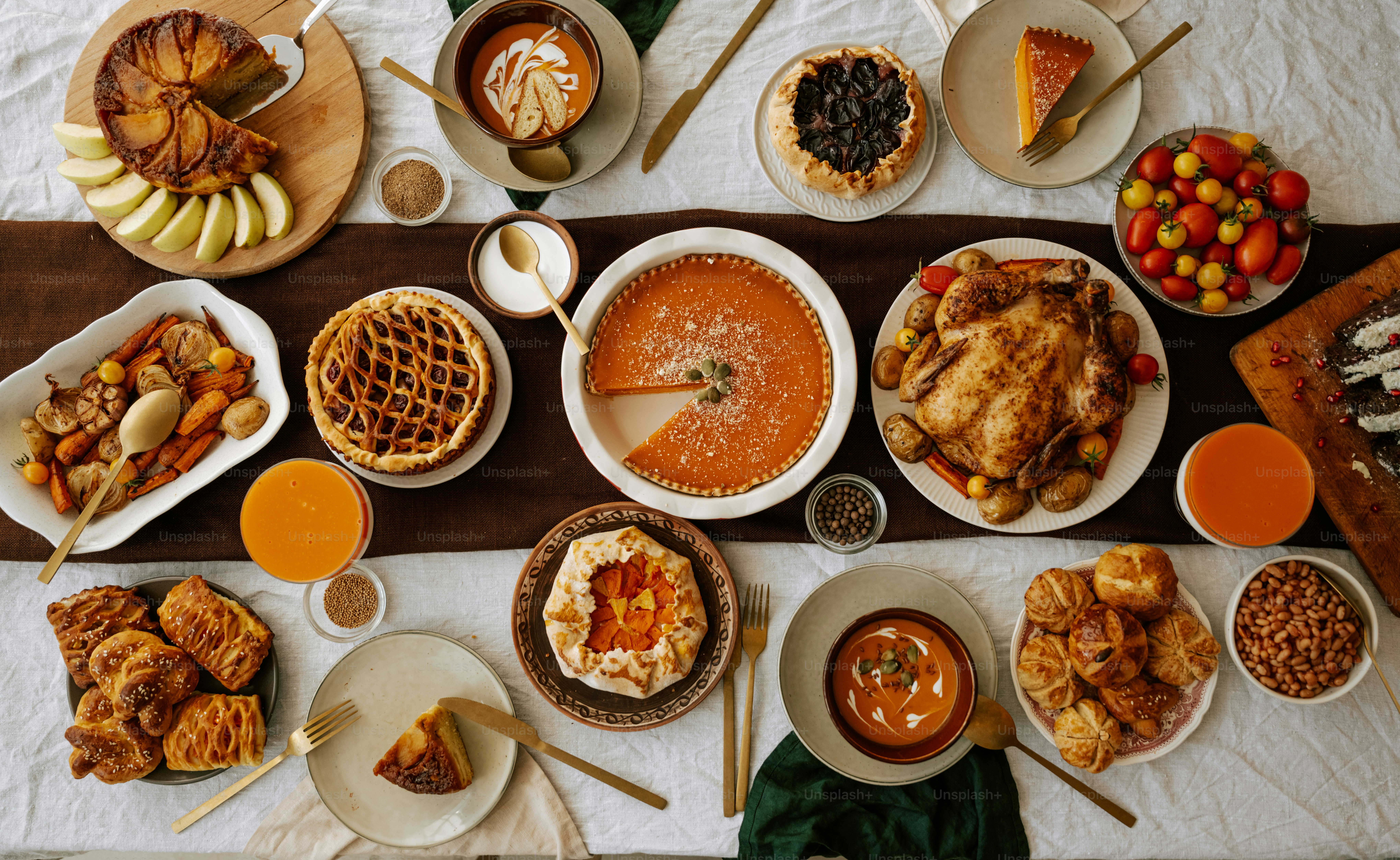A table topped with lots of different types of food photo – Seasonal ...