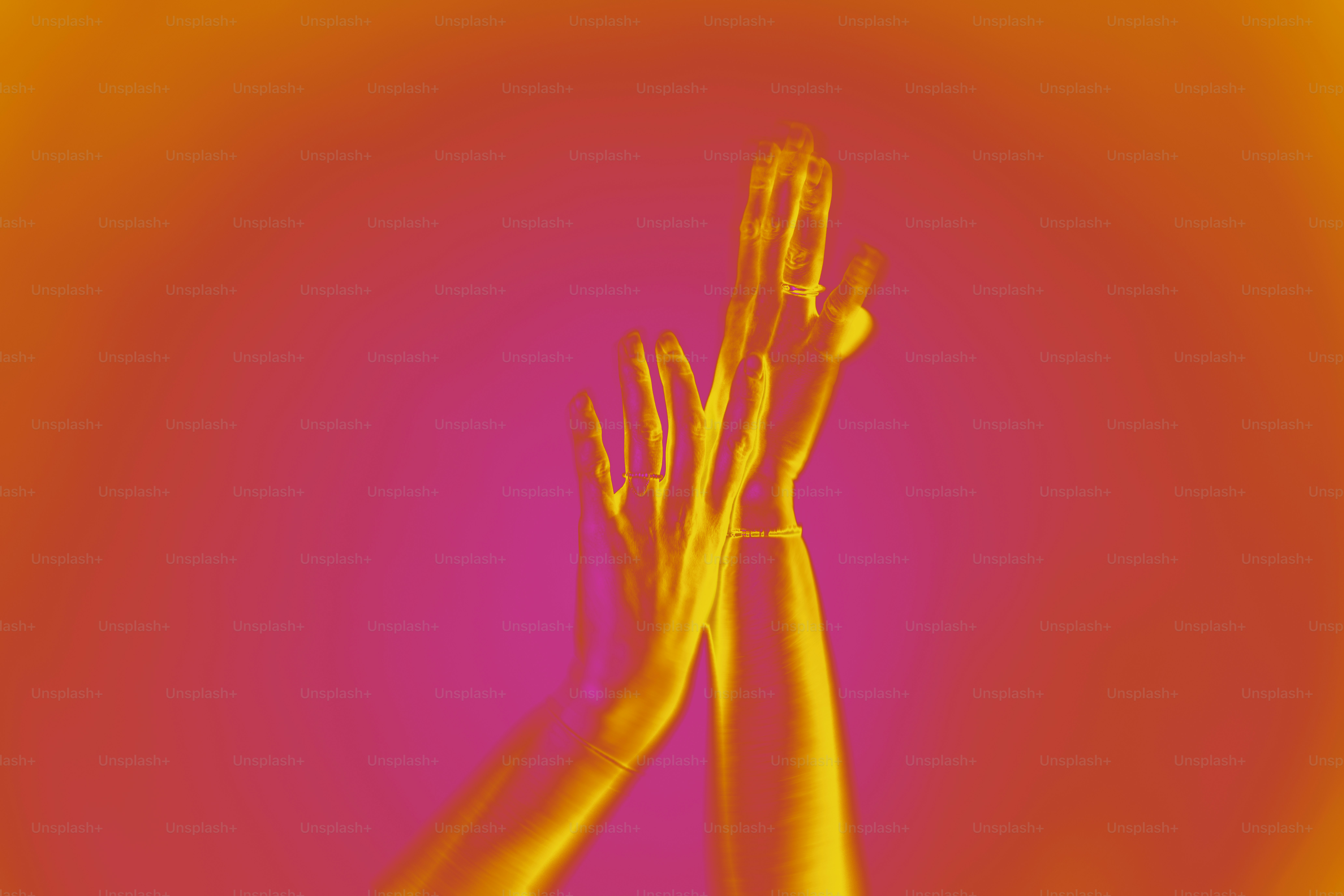 A pair of hands reaching up into the air photo – Heatmap effect Image ...