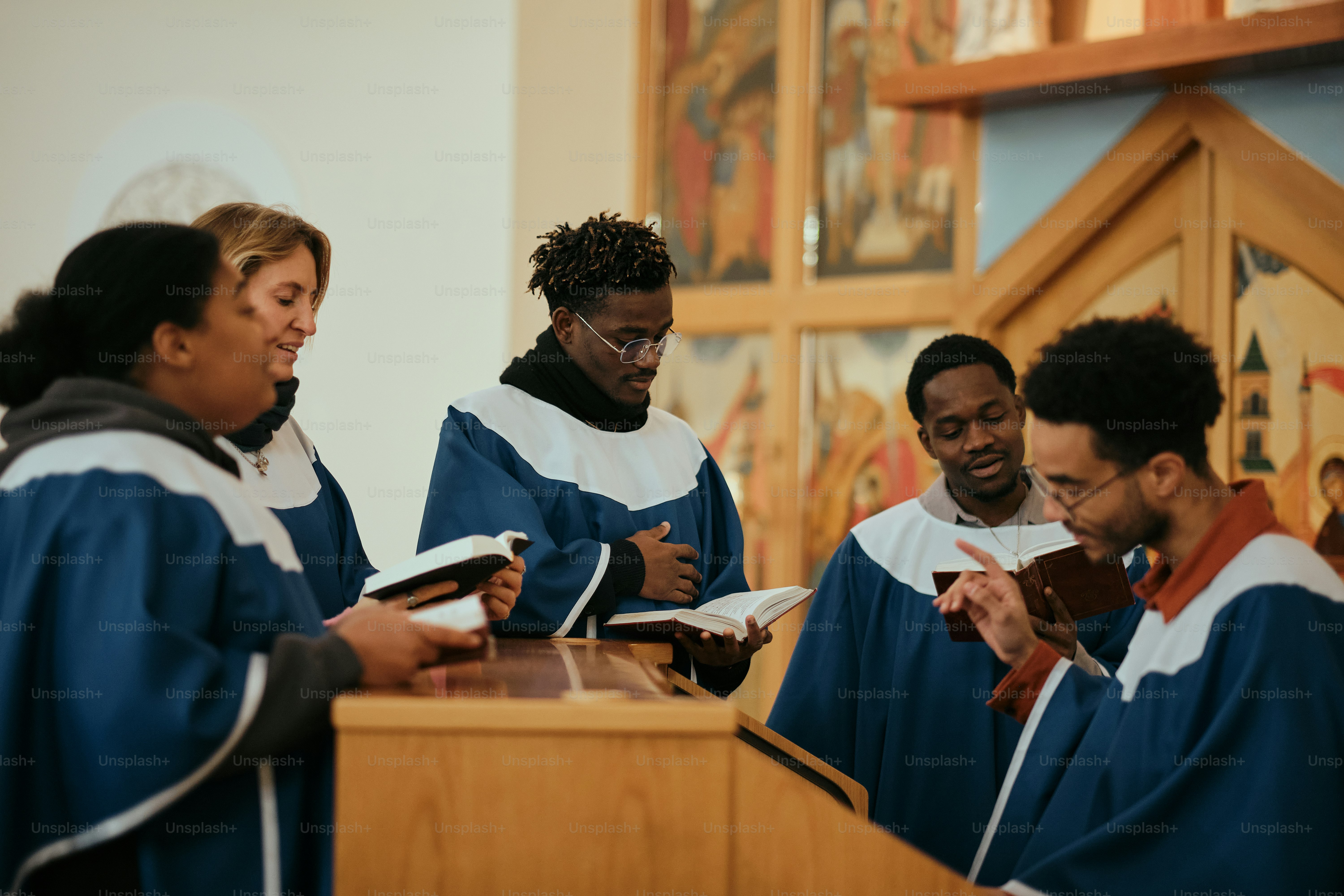 A group of people that are standing in a church photo – Church choir ...