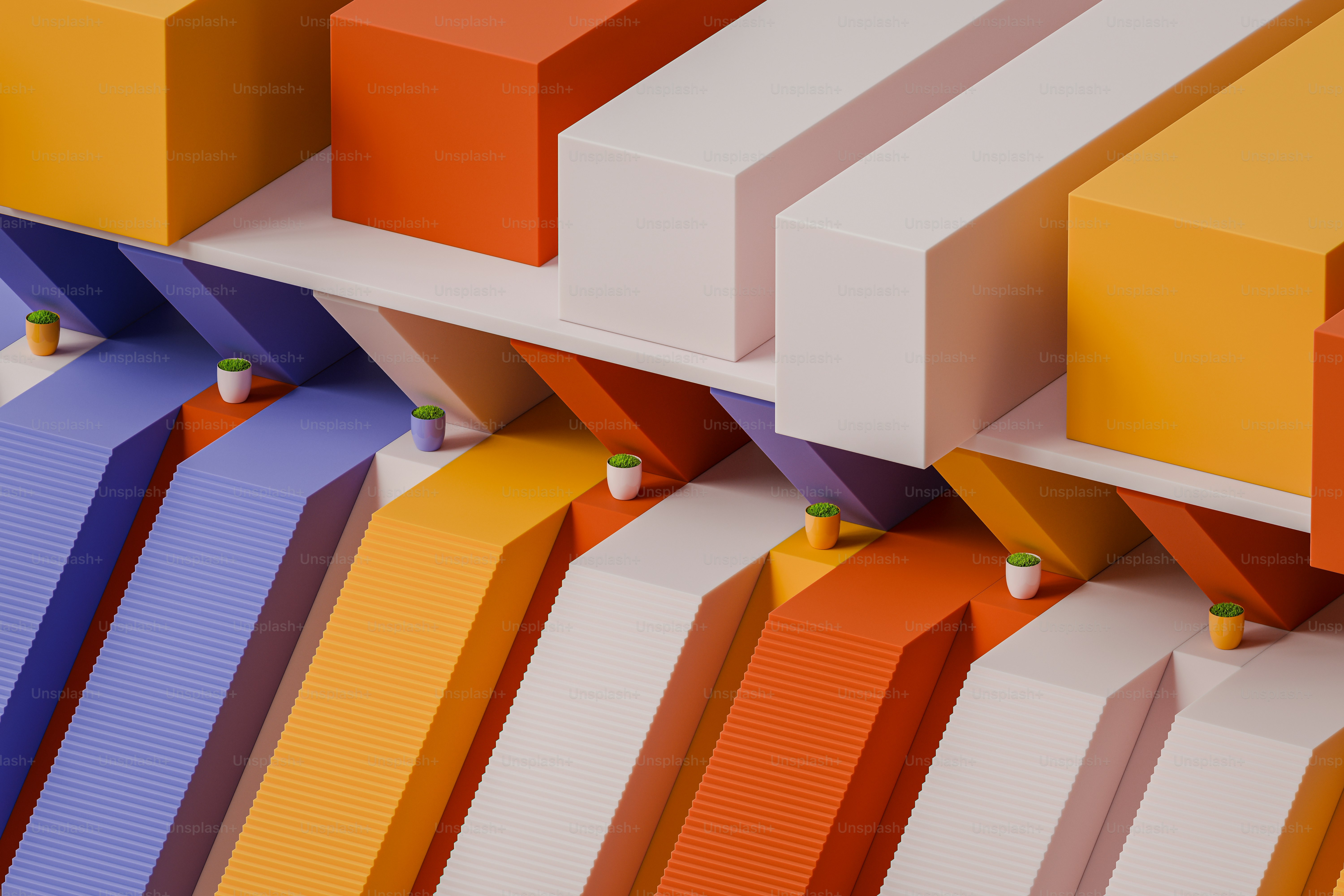 A close up of a row of colorful boxes photo – 3d Image on Unsplash