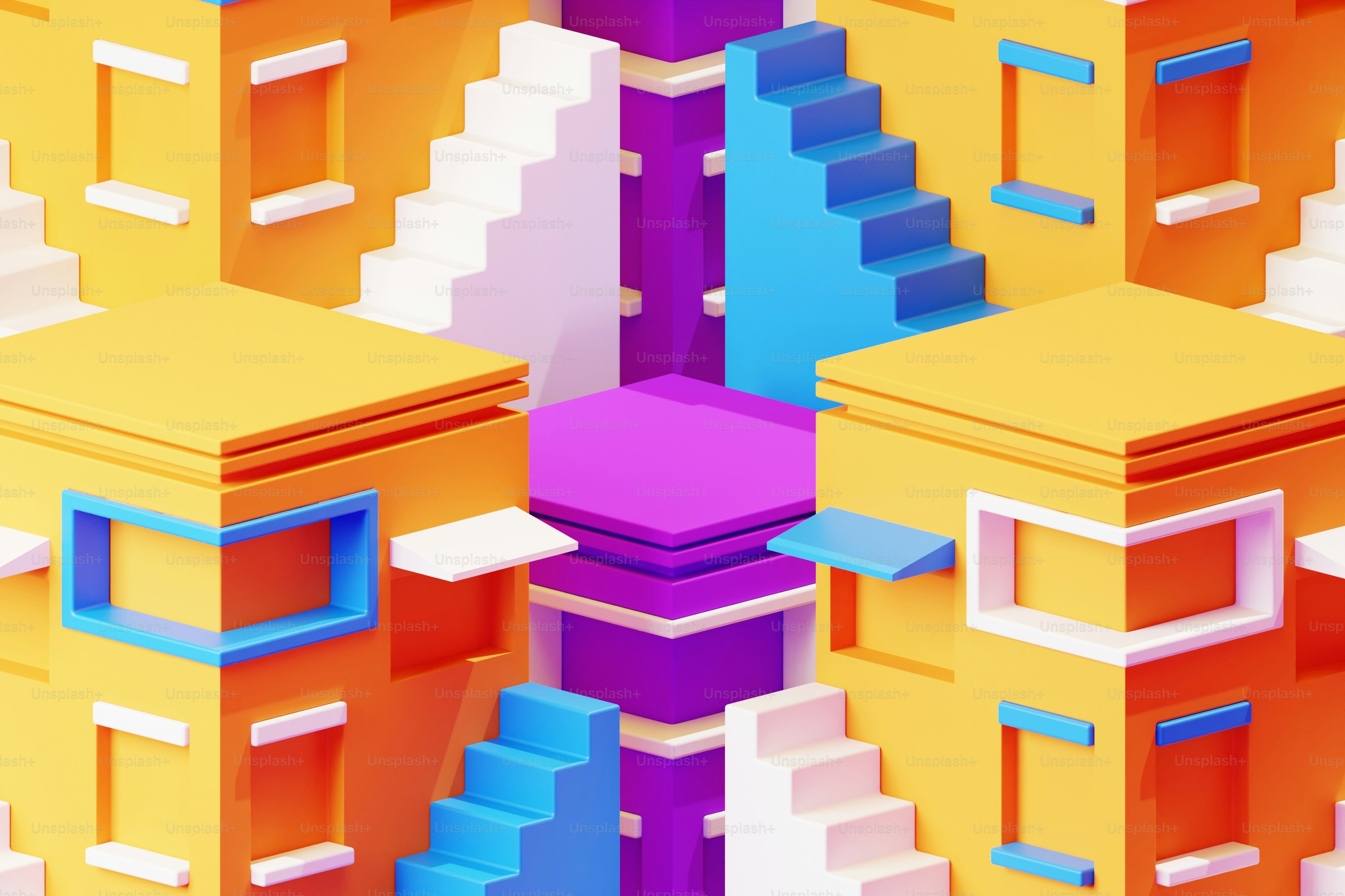 An abstract image of a bunch of buildings photo – Architecture Image on ...