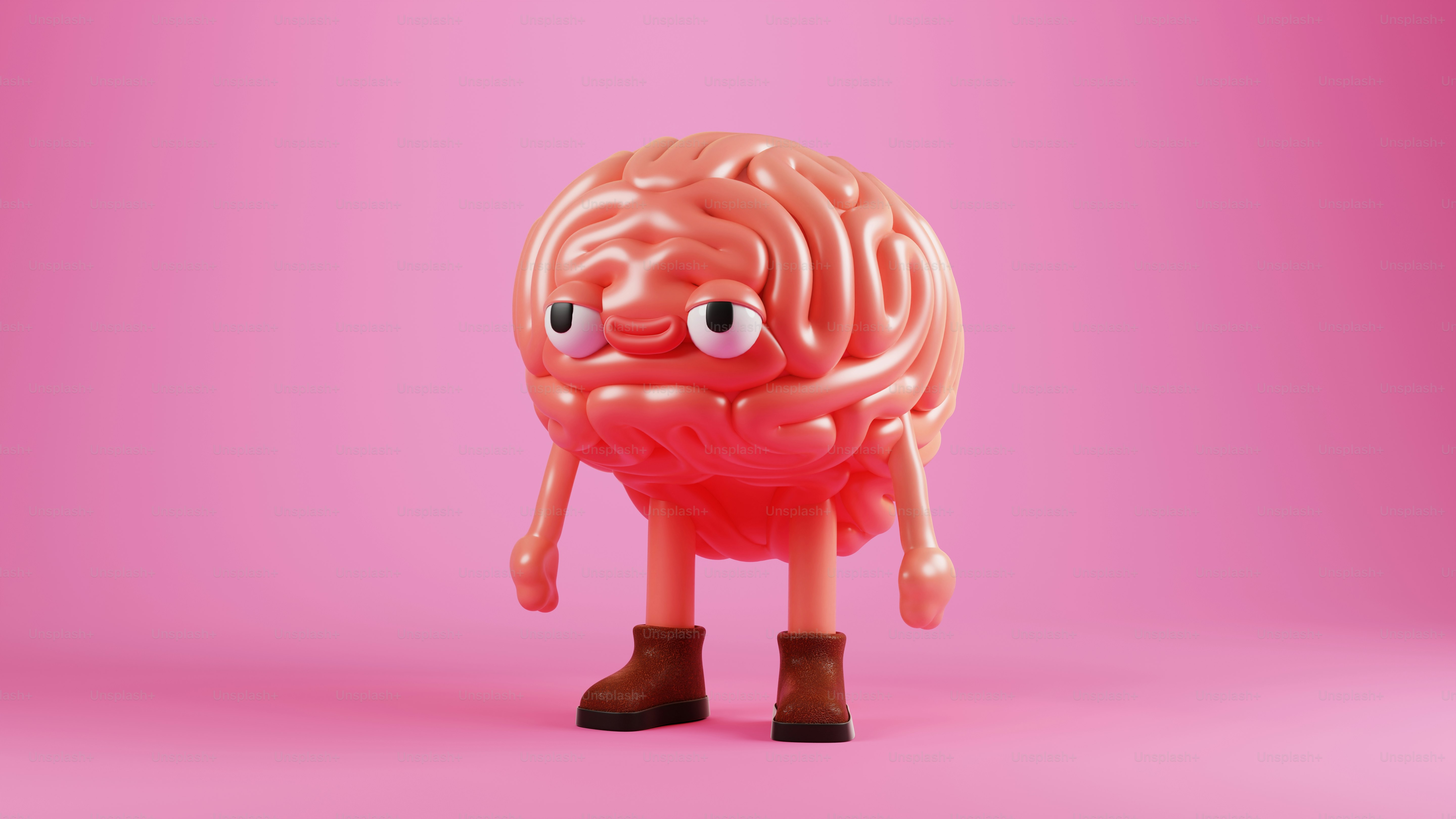 A pink background with an image of a brain photo – Conceptual Image on ...