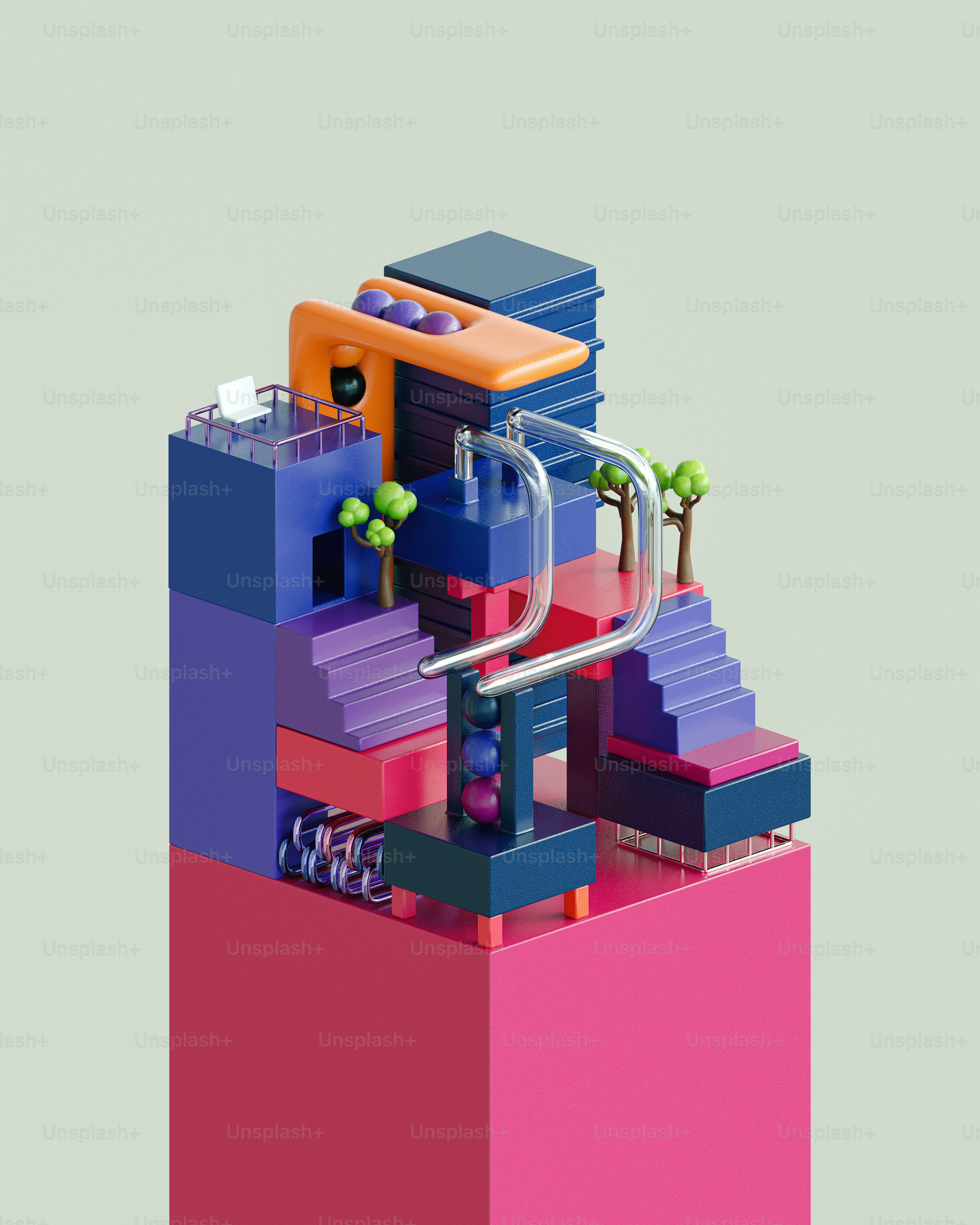 A computer generated image of a building made out of legos photo ...