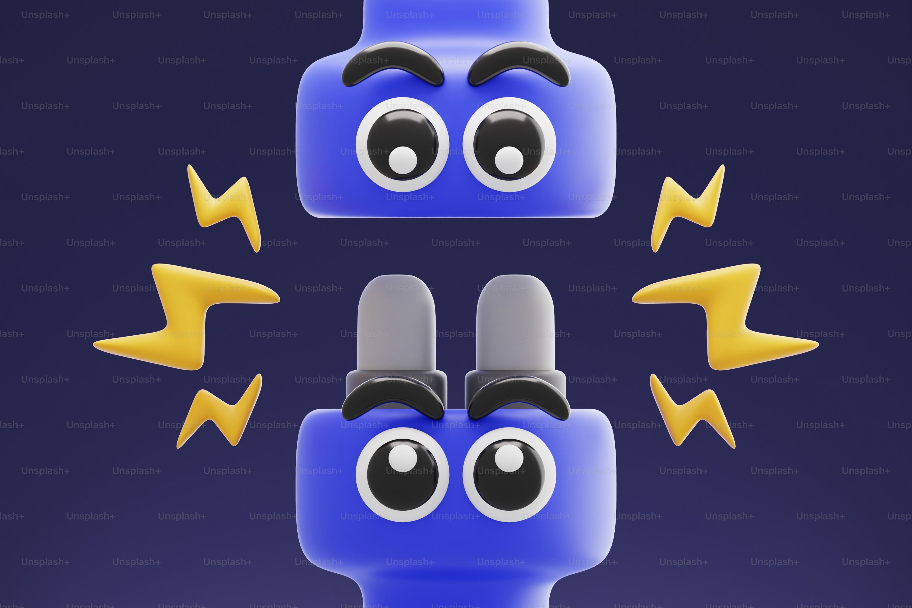 A picture of a blue object with eyes photo – 3d Image on Unsplash