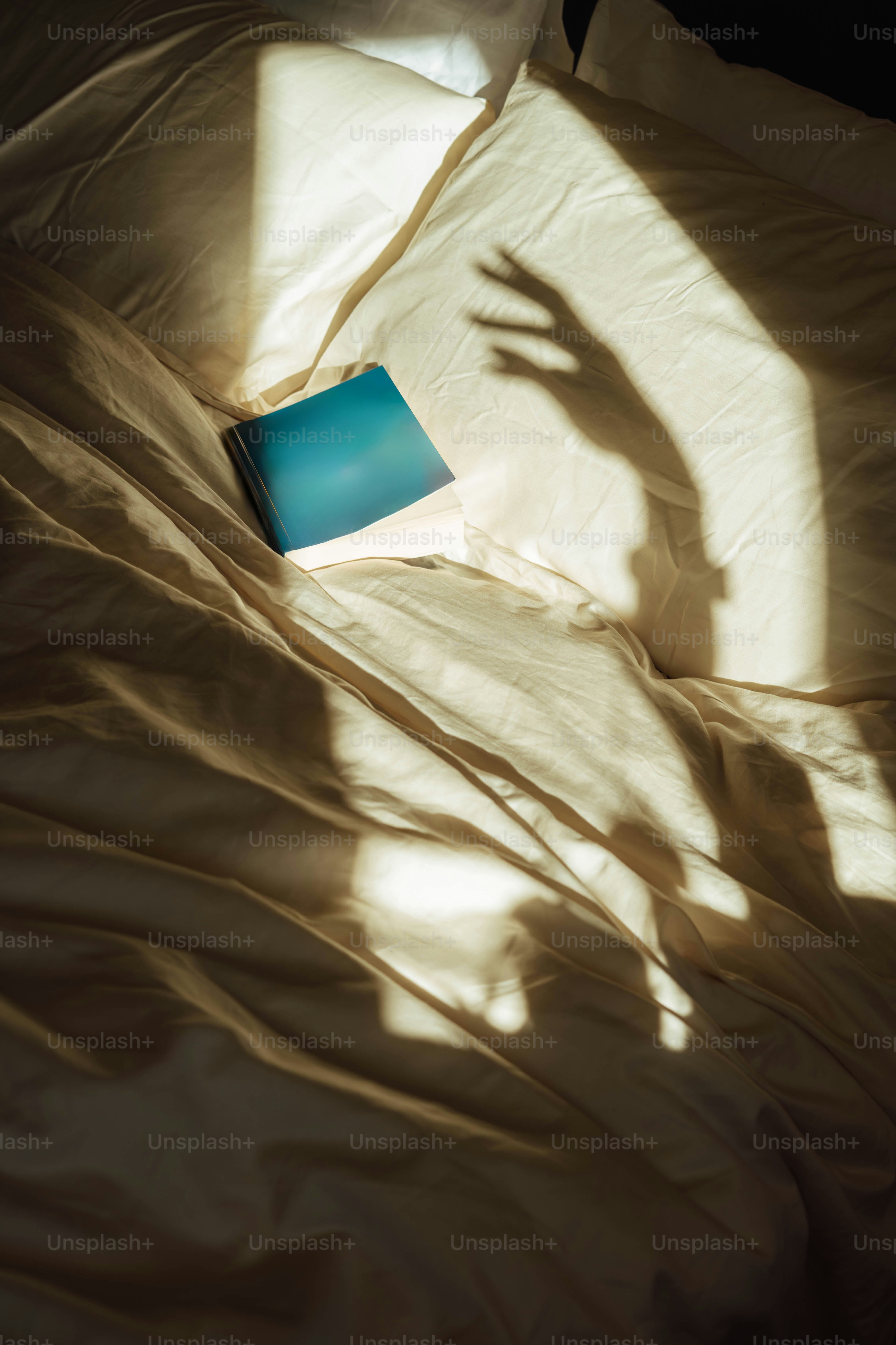 A shadow of a person reaching for a lamp on a bed photo – Winter ...
