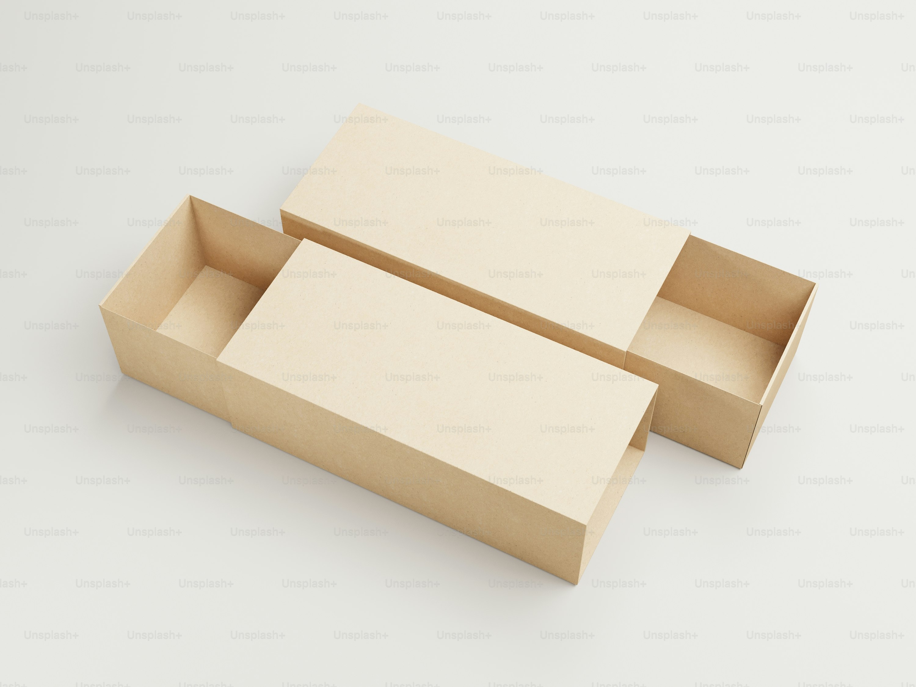 A set of three boxes sitting on top of each other photo – Mockup Image ...