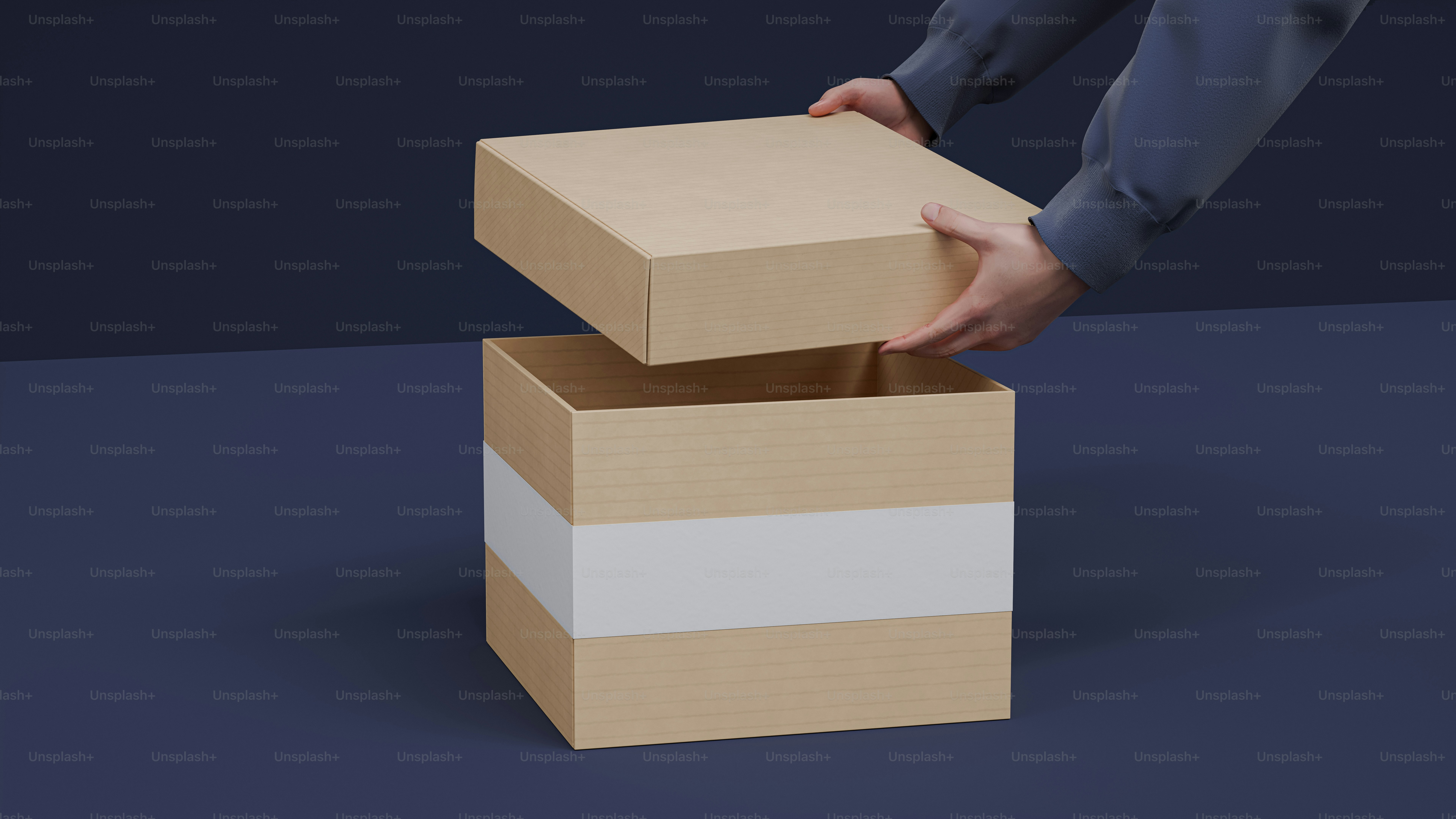 A person reaching into a cardboard box photo – Digital image Image on ...