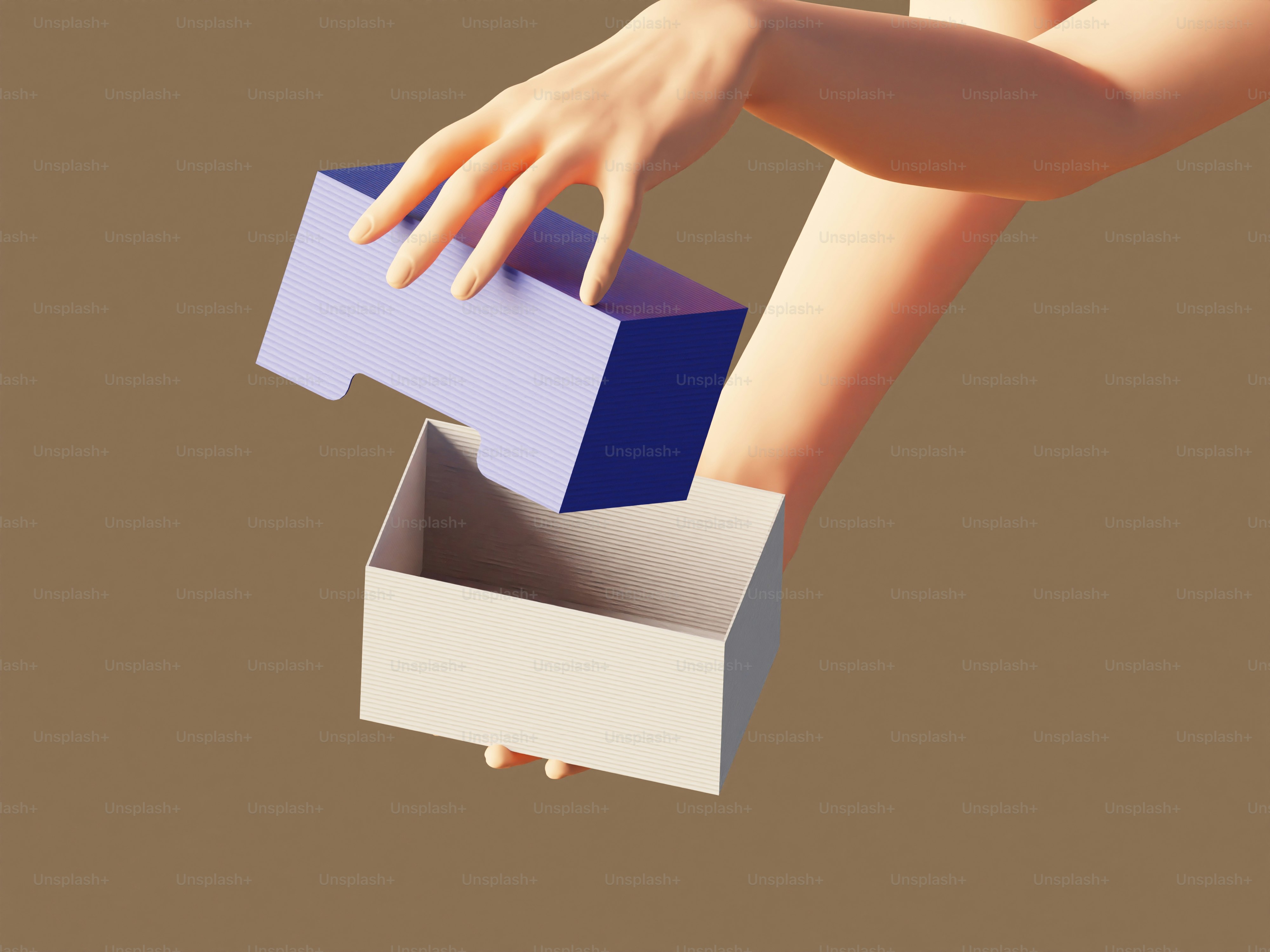 A woman's hand reaching out of a box photo – Product Image on Unsplash