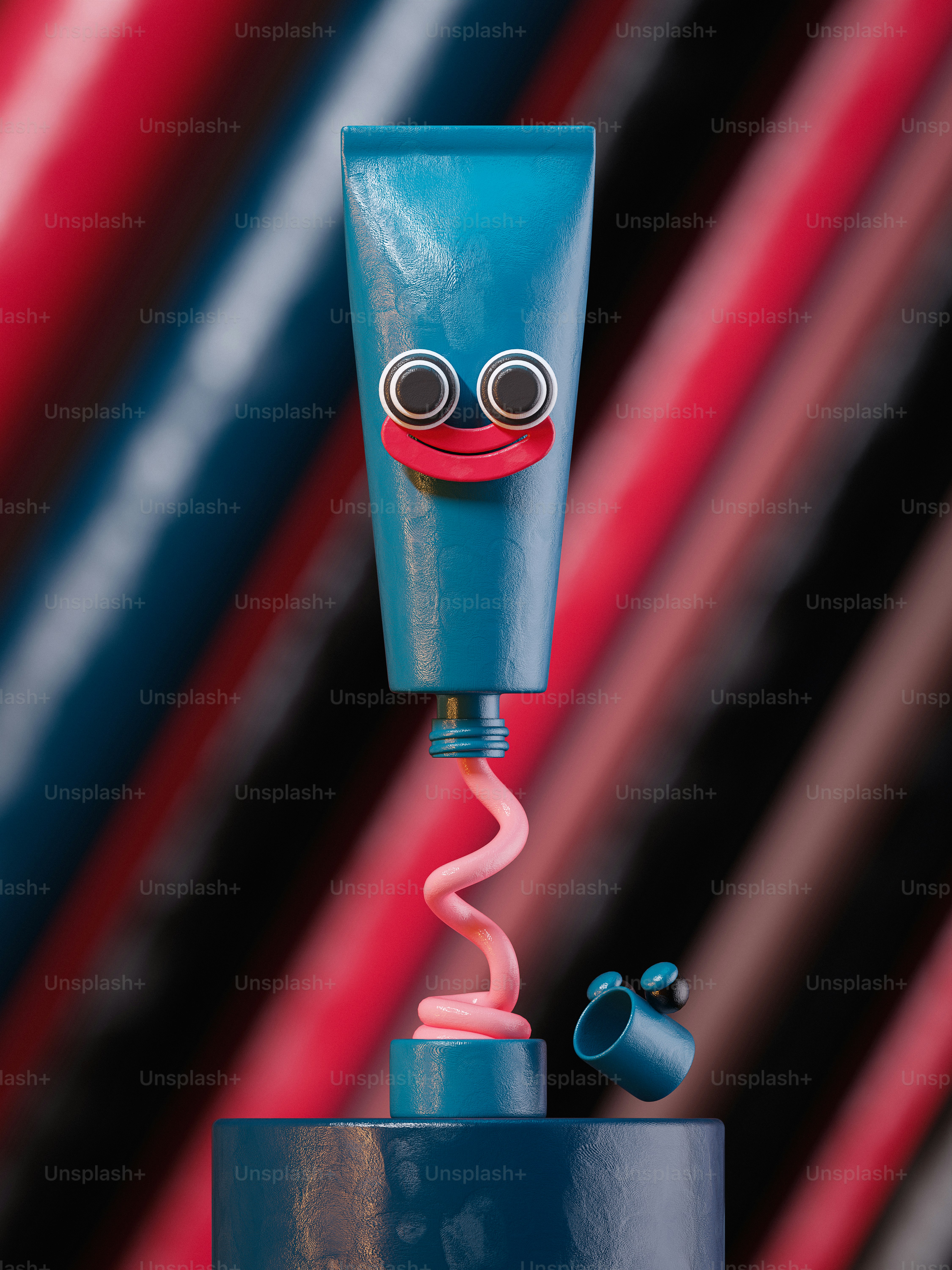 A tube of toothpaste with a face painted on it photo – Cartoon Image on ...