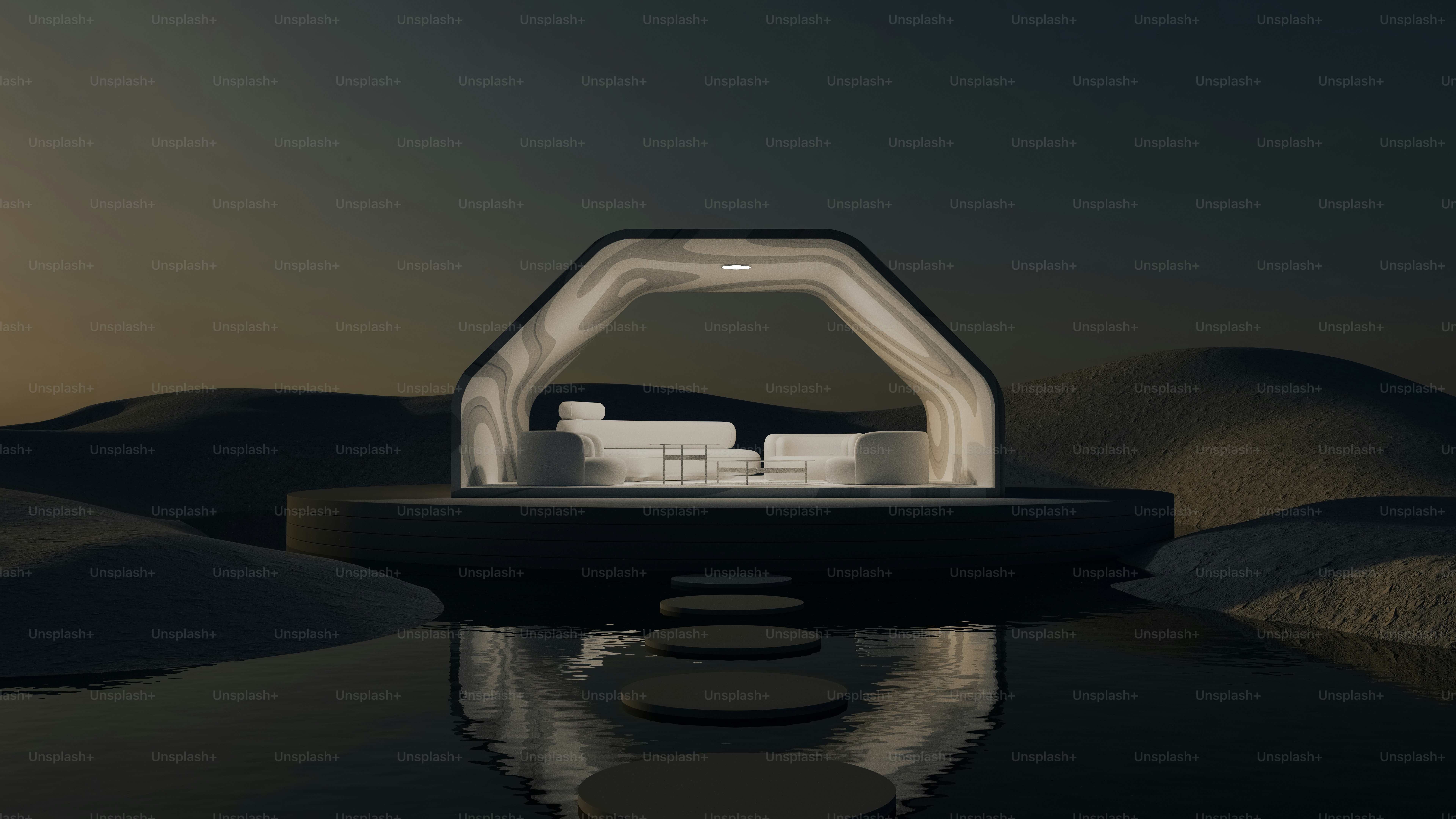 A computer generated image of an object in the desert photo – Imaginary ...